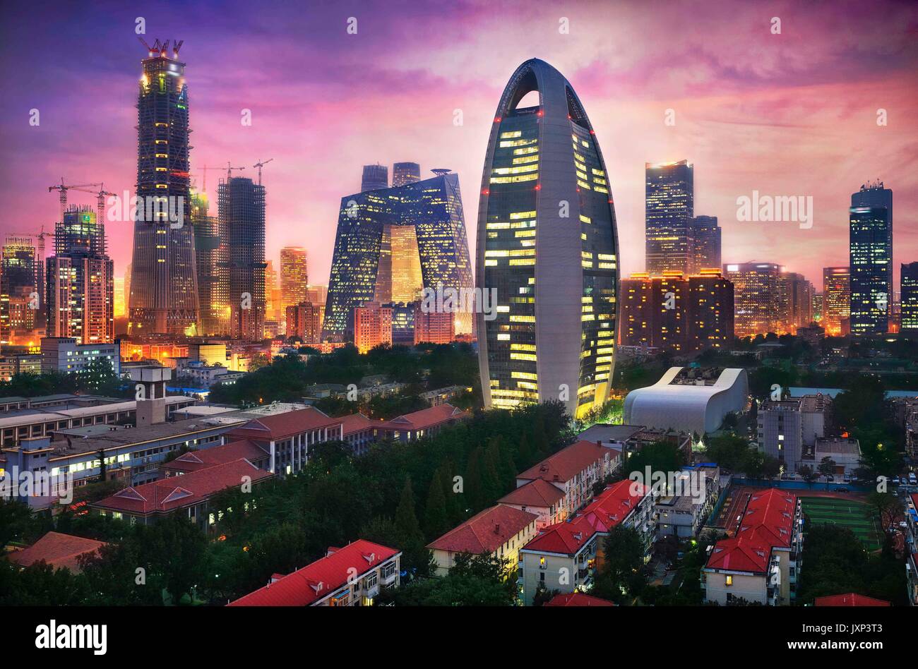 City night scene in Beijing Stock Photo - Alamy
