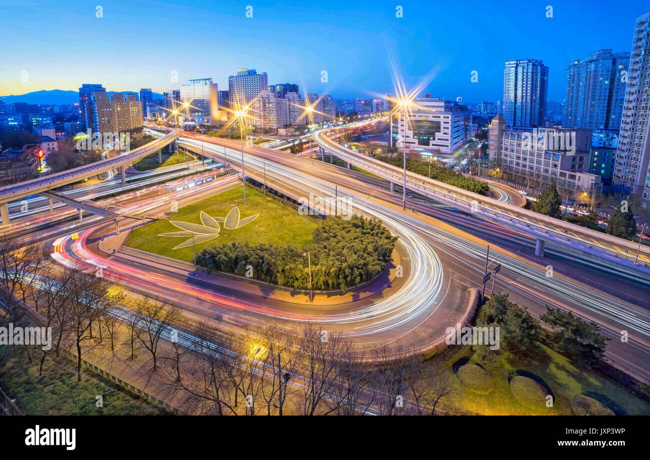 City night scene in Beijing Stock Photo - Alamy