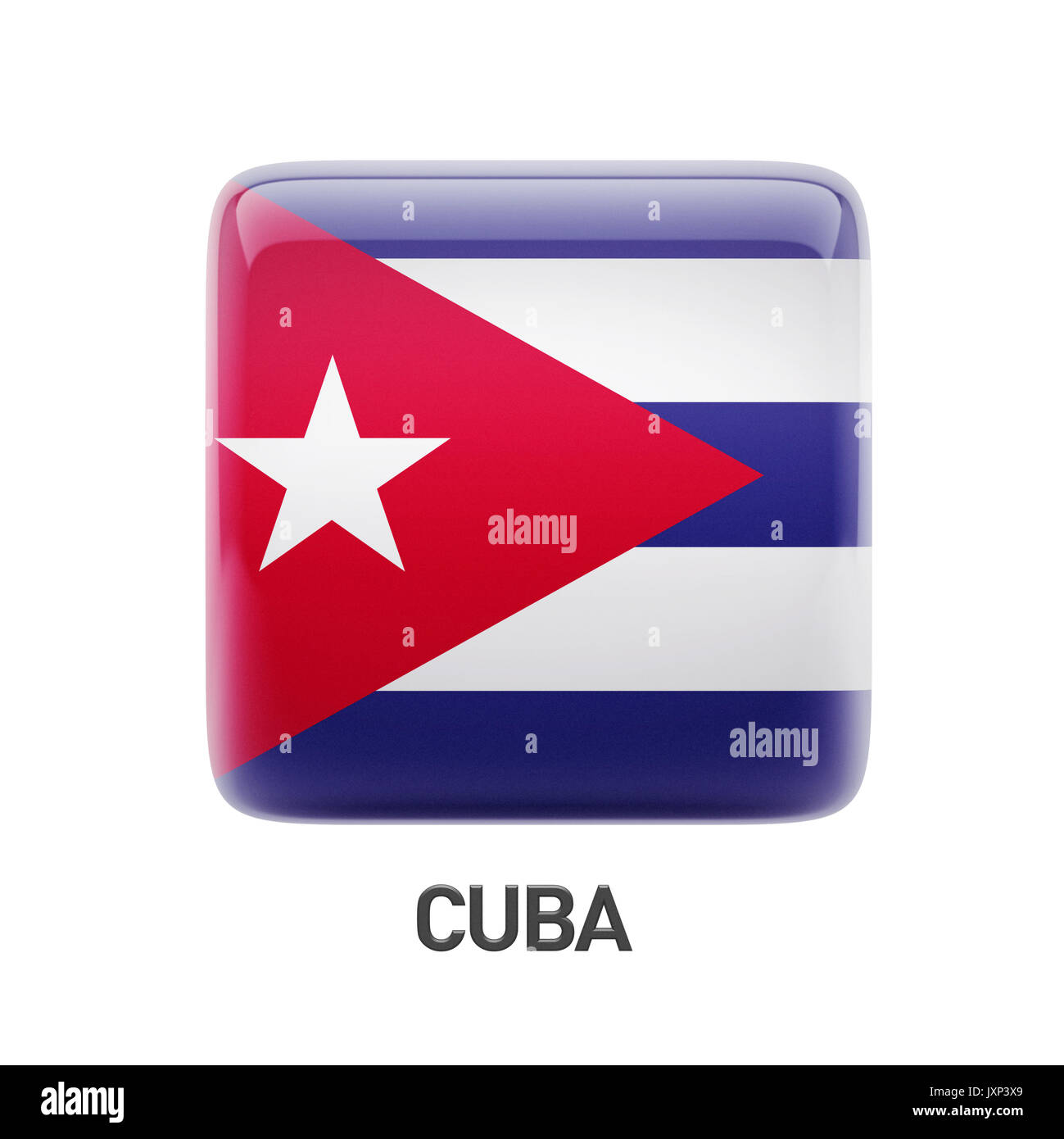 Cuba Flag isolated on white background Stock Photo - Alamy