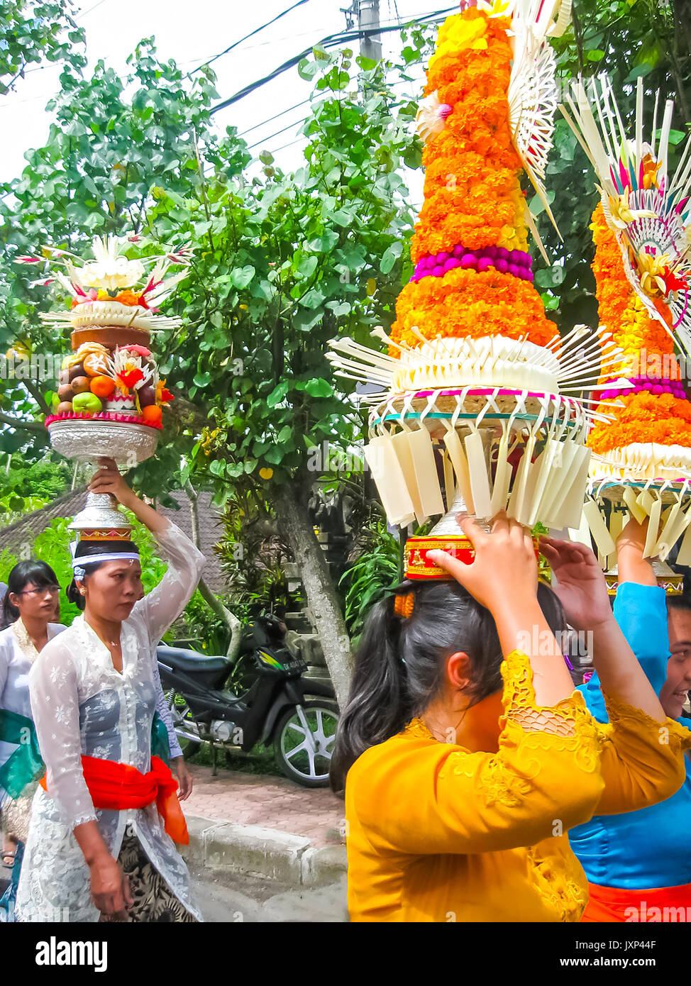 Ubud, Indonesia - April 13, 2012: The traditional Hindu ceremony at ...