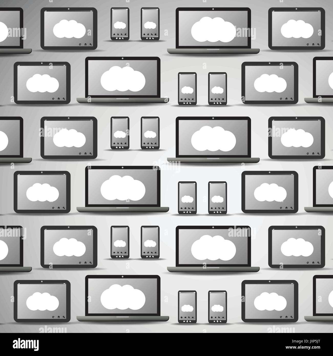 Grey Cloud Computing Concept or Pattern Background Design with Mobile ...