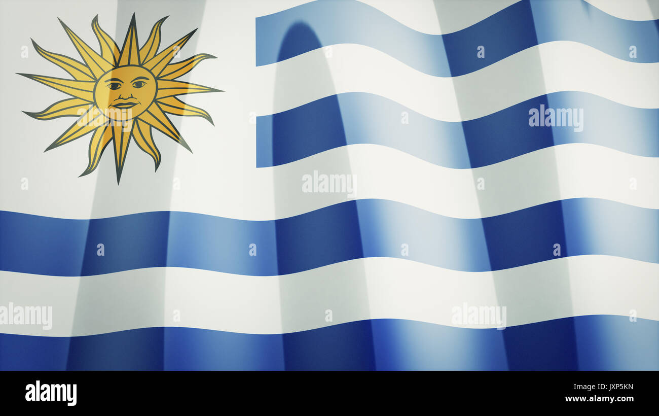 Uruguay waving flag national 3d hi-res stock photography and images - Alamy