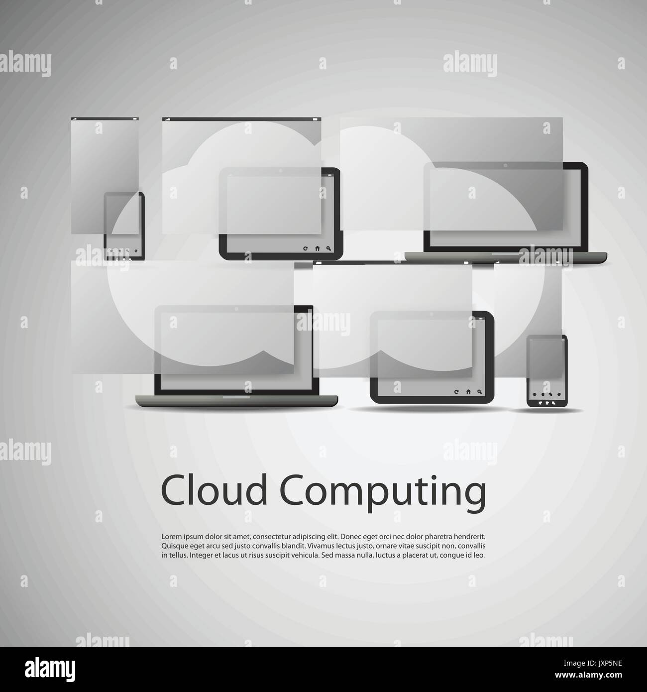 Black and White Cloud Computing Concept Design for Business and IT with ...