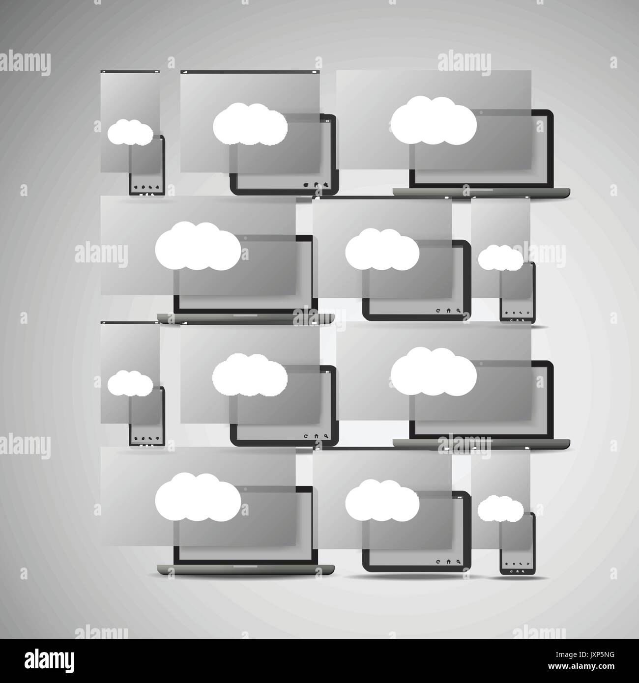 Black and White Cloud Computing Concept Design for Business and IT with ...