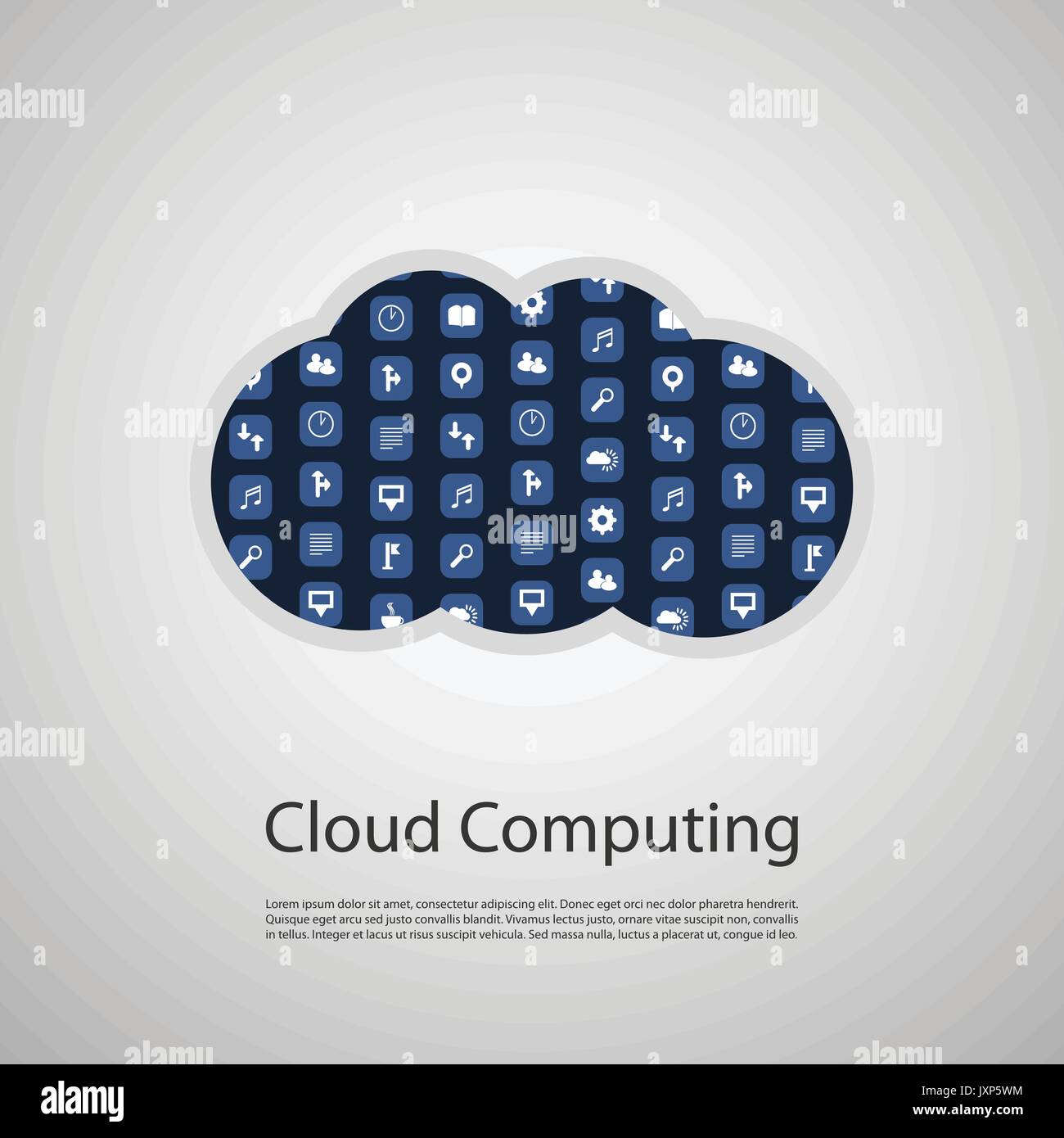 Abstract Colorful Cloud Computing Concept Design Icons Inside A Cloud ...