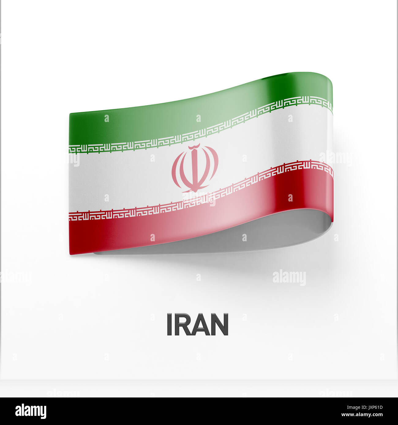 Iran Flag isolated on white background Stock Photo - Alamy