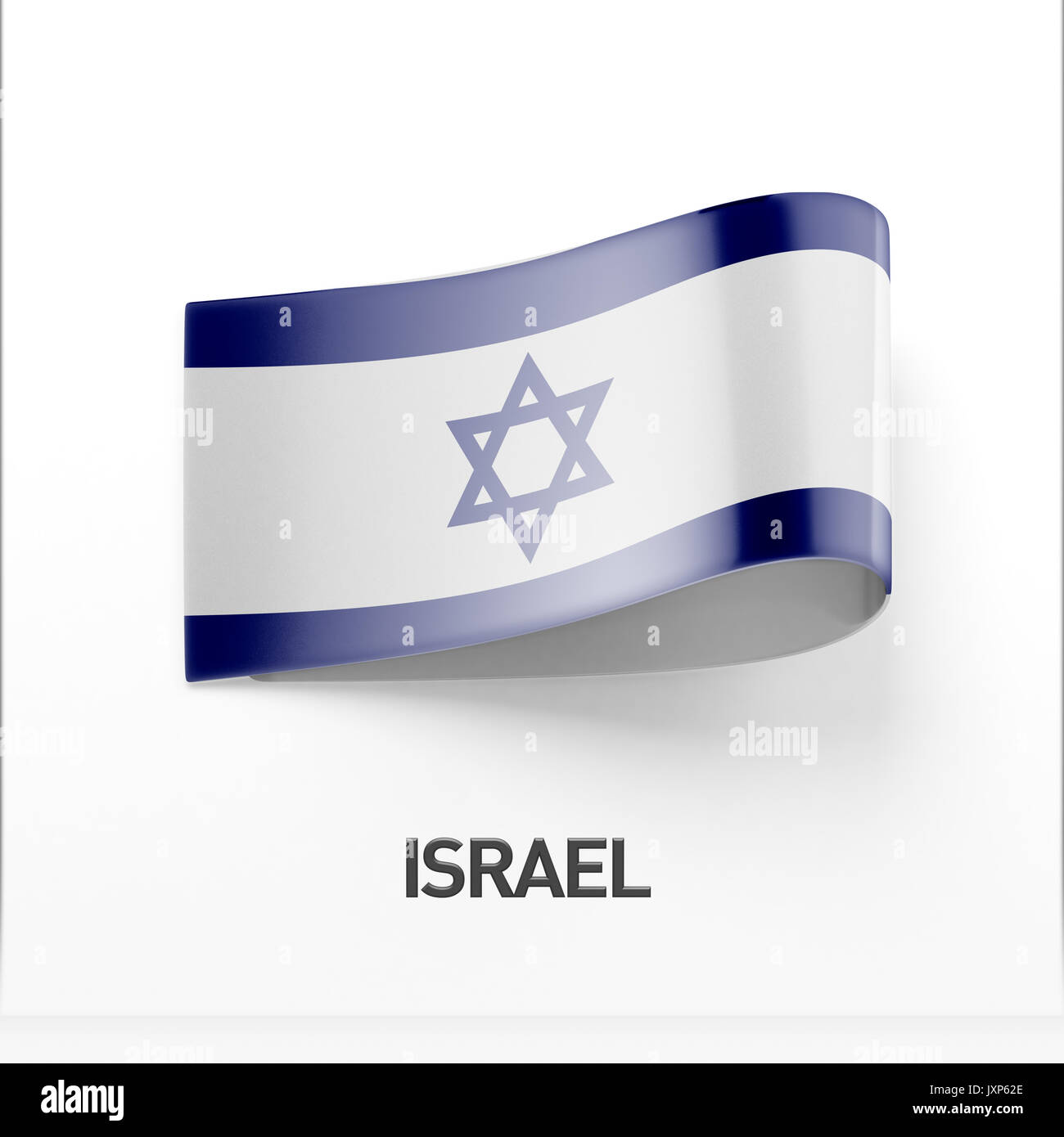 Israel Flag isolated on white background Stock Photo - Alamy