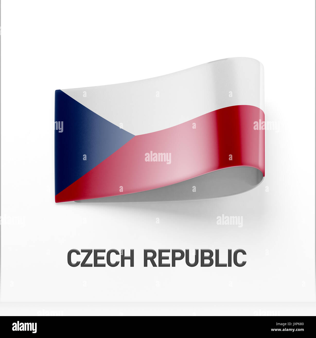 Czech Republic Flag isolated on white background Stock Photo - Alamy