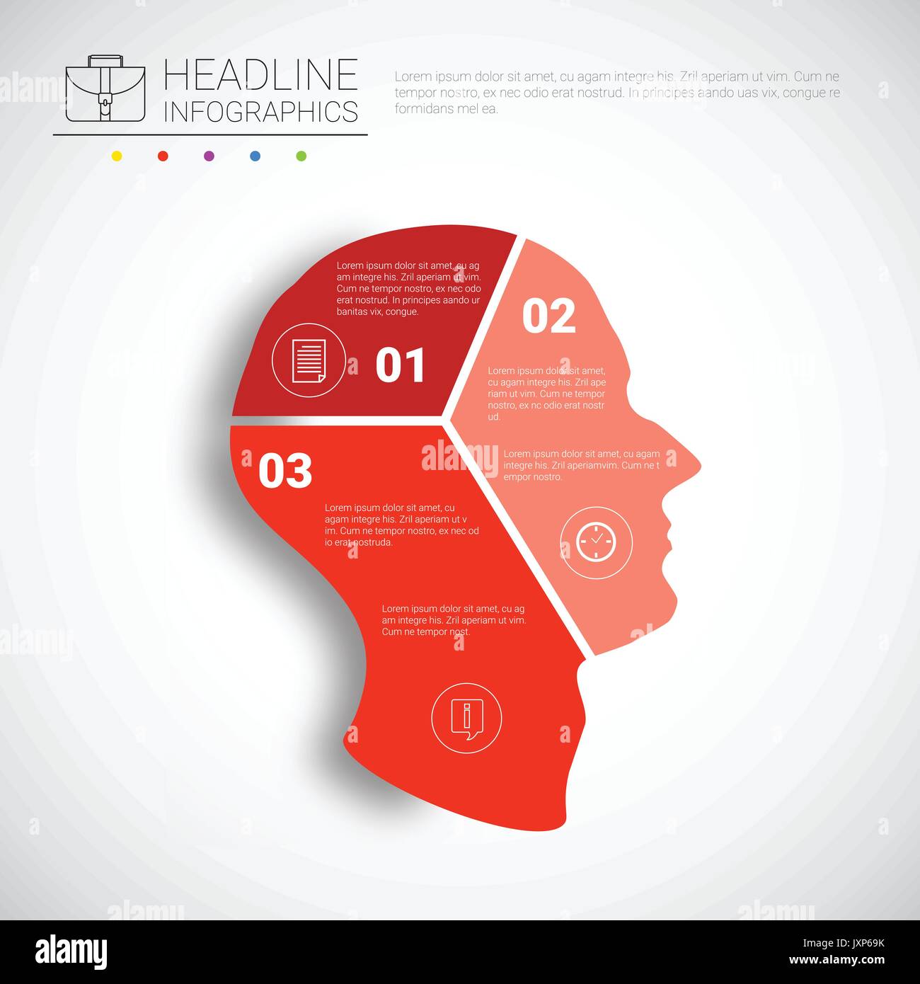 Headline Infographic Design Head Steps Business Data Graphic Collection ...