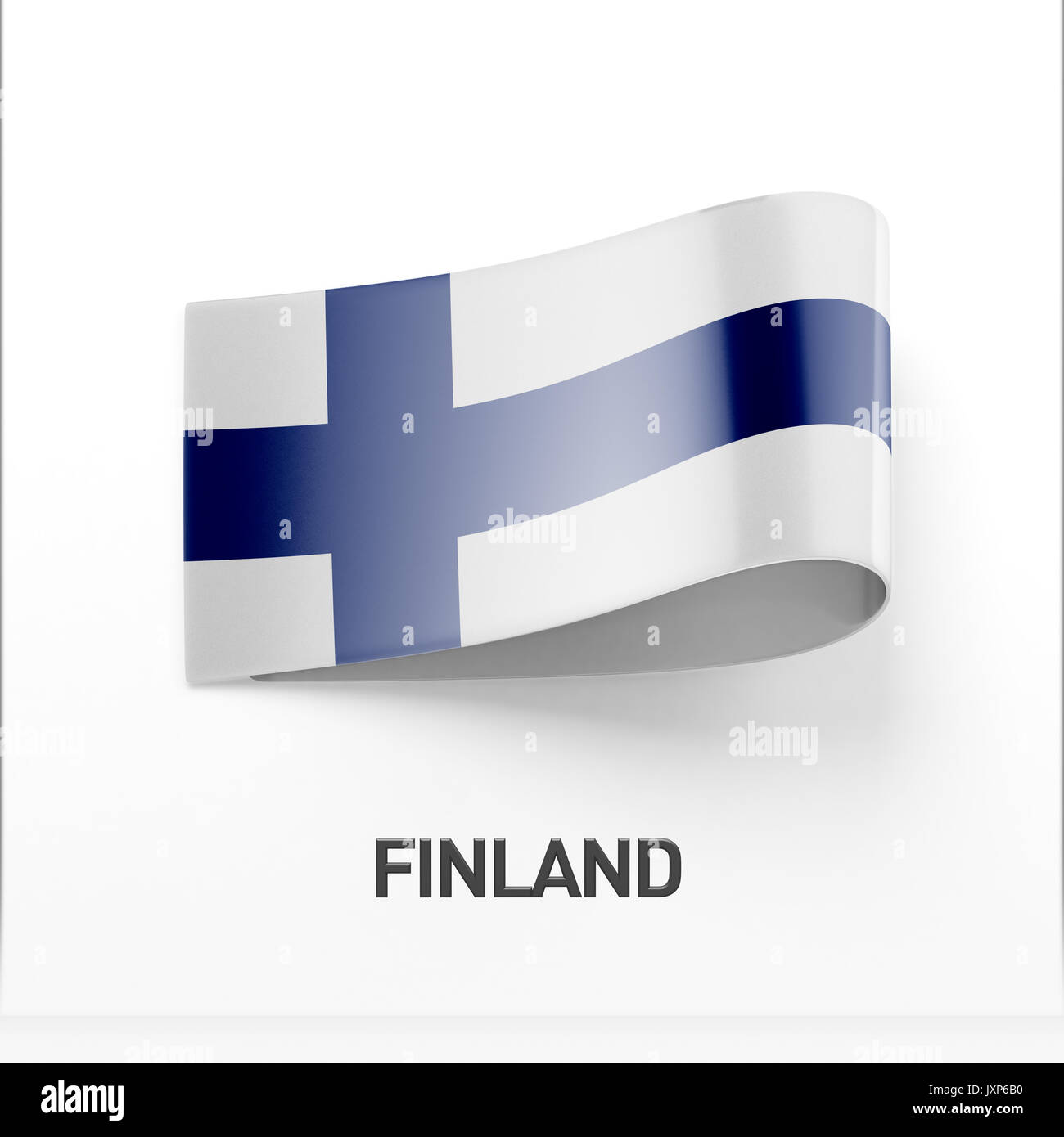 Finland Flag isolated on white background Stock Photo - Alamy