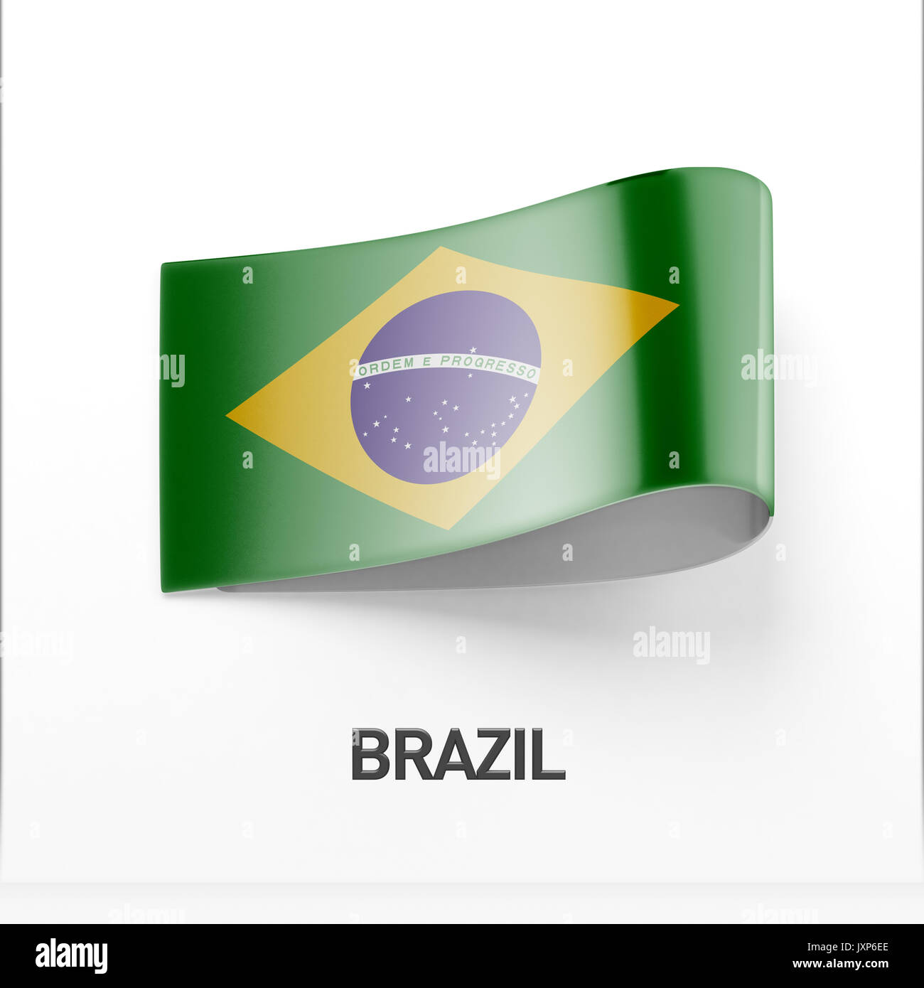 Brazil Flag isolated on white background Stock Photo - Alamy