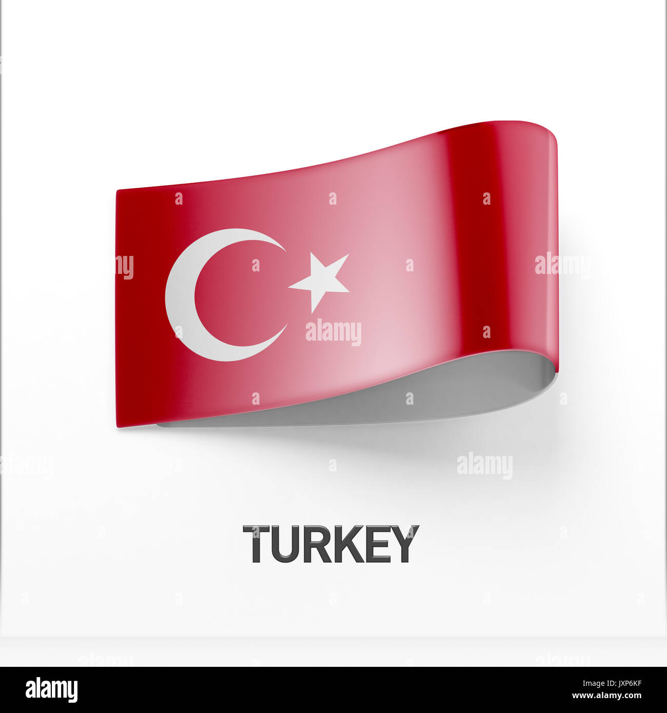 Turkey Flag isolated on white background Stock Photo - Alamy