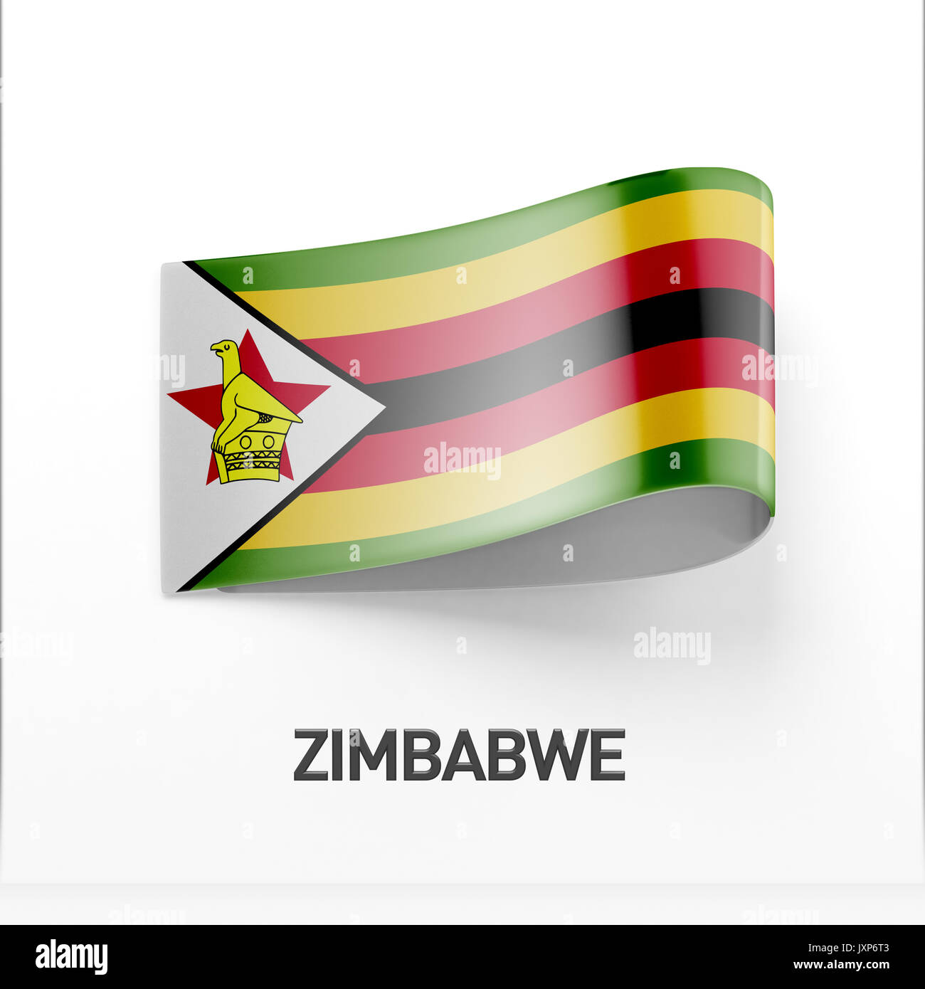Zimbabwe Flag isolated on white background Stock Photo - Alamy