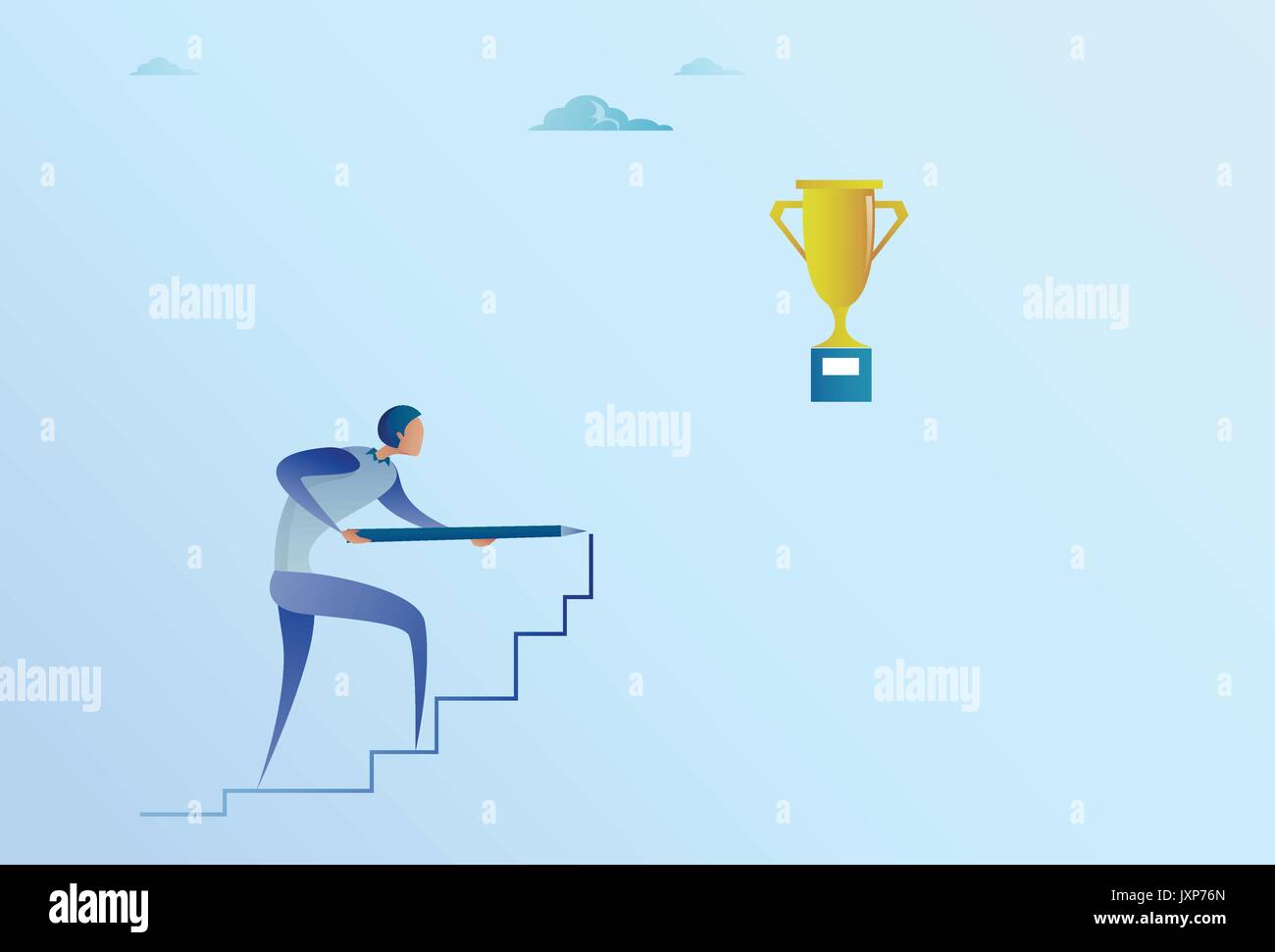 Businessman drawing stairs step hi-res stock photography and images - Alamy