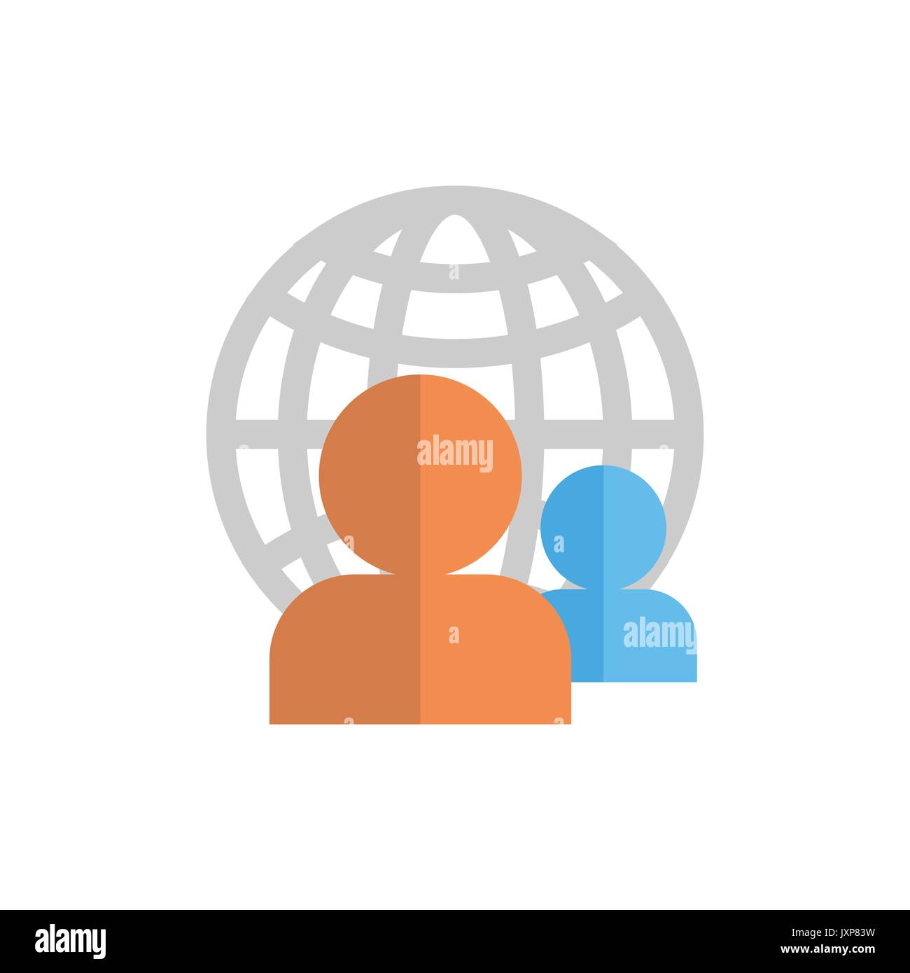 Profile Icon Over World Globe Group User Member Avatar Stock Vector ...