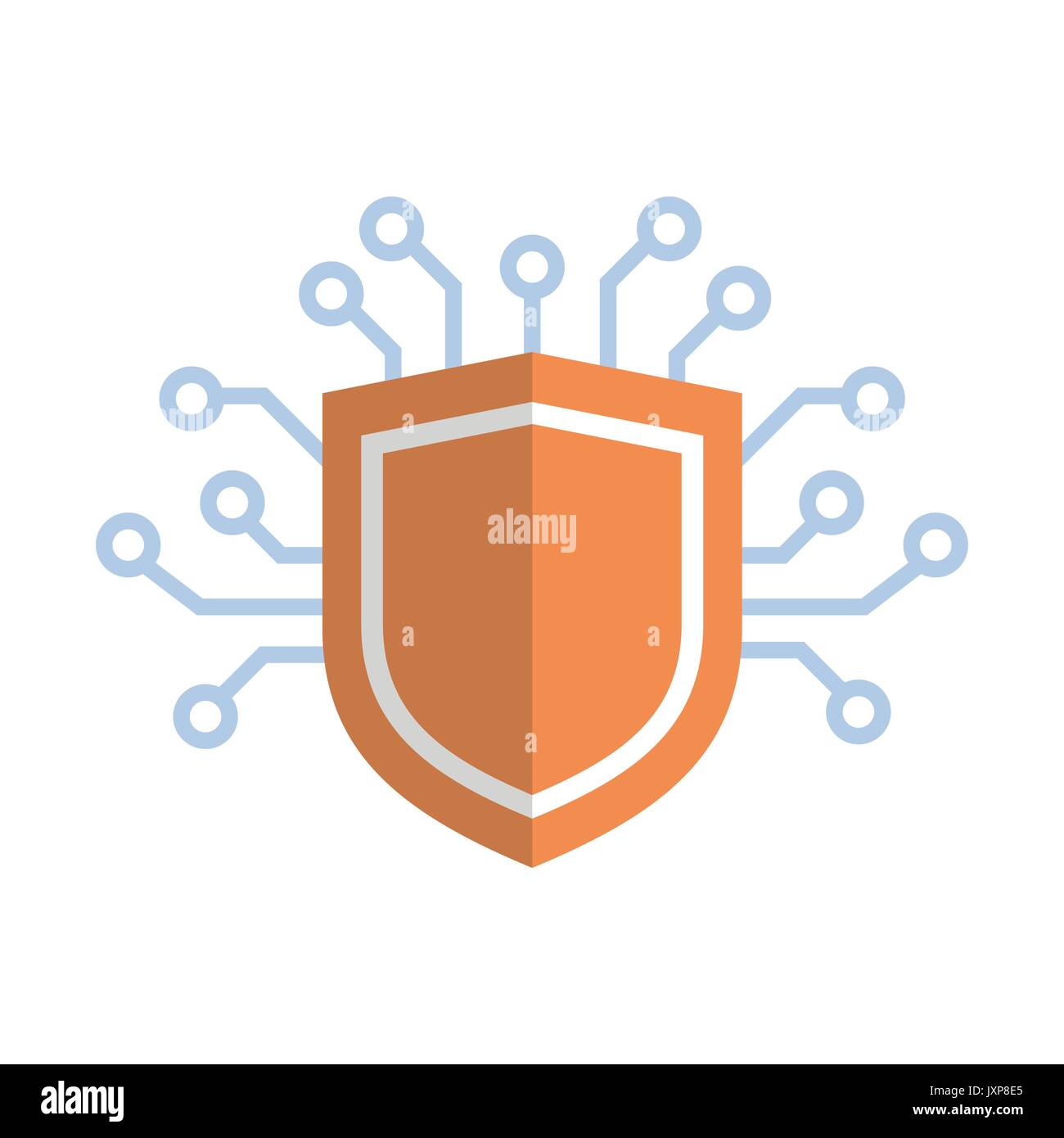 Shield Icon Media Network Data Protection Concept Stock Vector Image ...