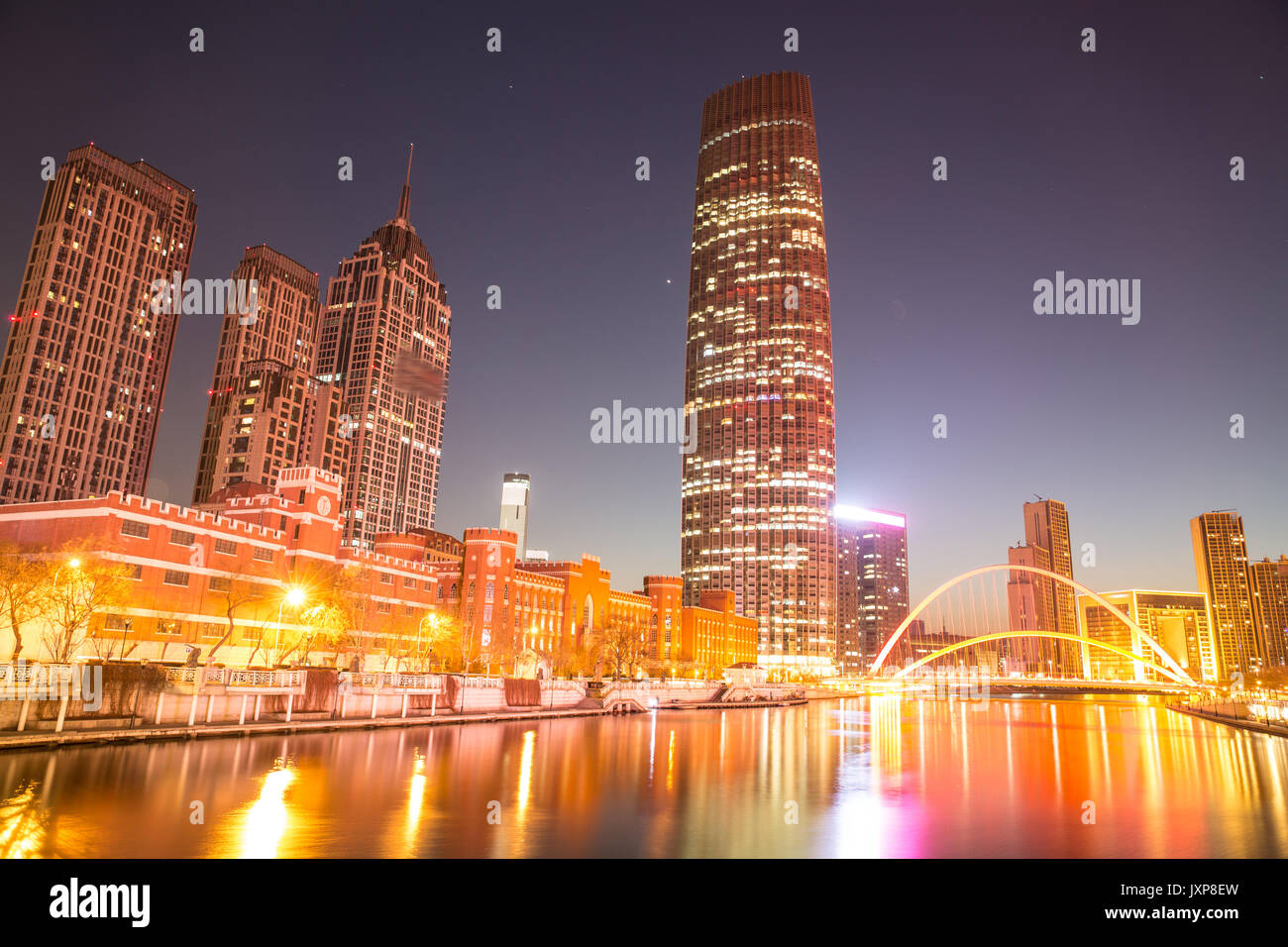 Night view of Haihe River in Tianjin City,China Stock Photo - Alamy