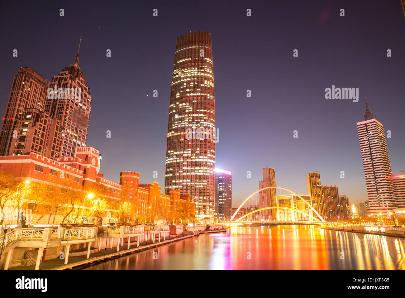 Night view of Haihe River in Tianjin City,China Stock Photo - Alamy