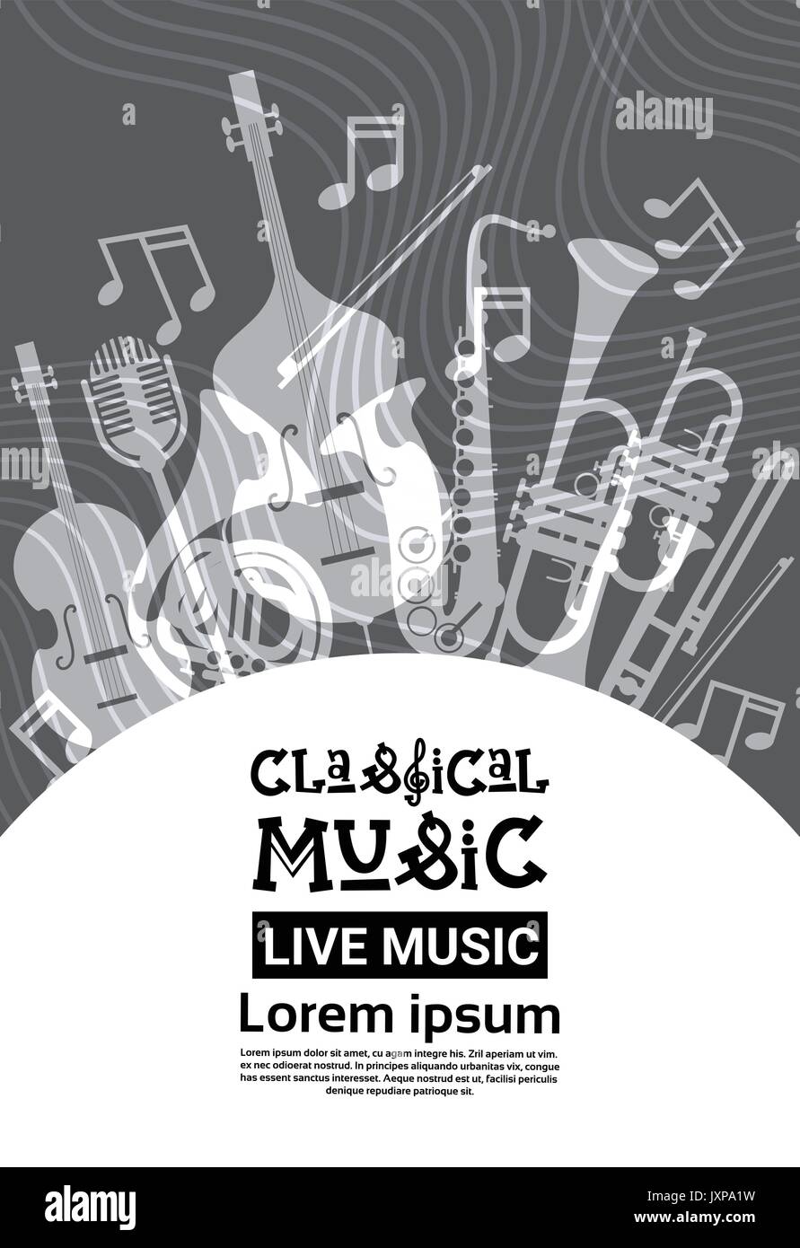 Jazz Festival Live Music Concert Poster Advertisement Retro Banner ...