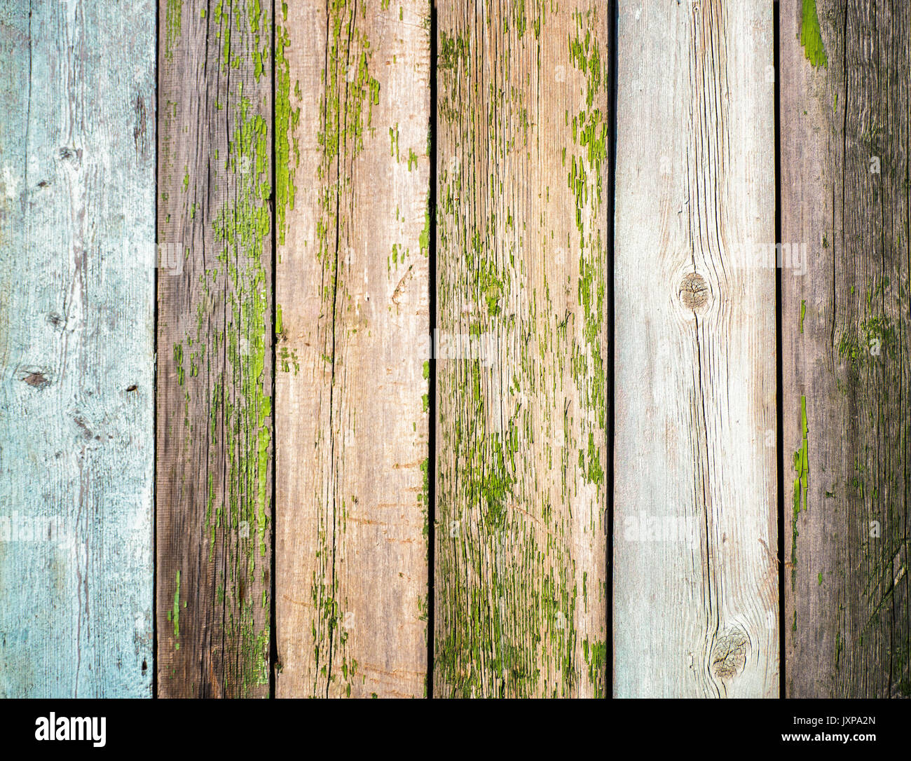 old wood fence board painted texture vintage background with knots ...