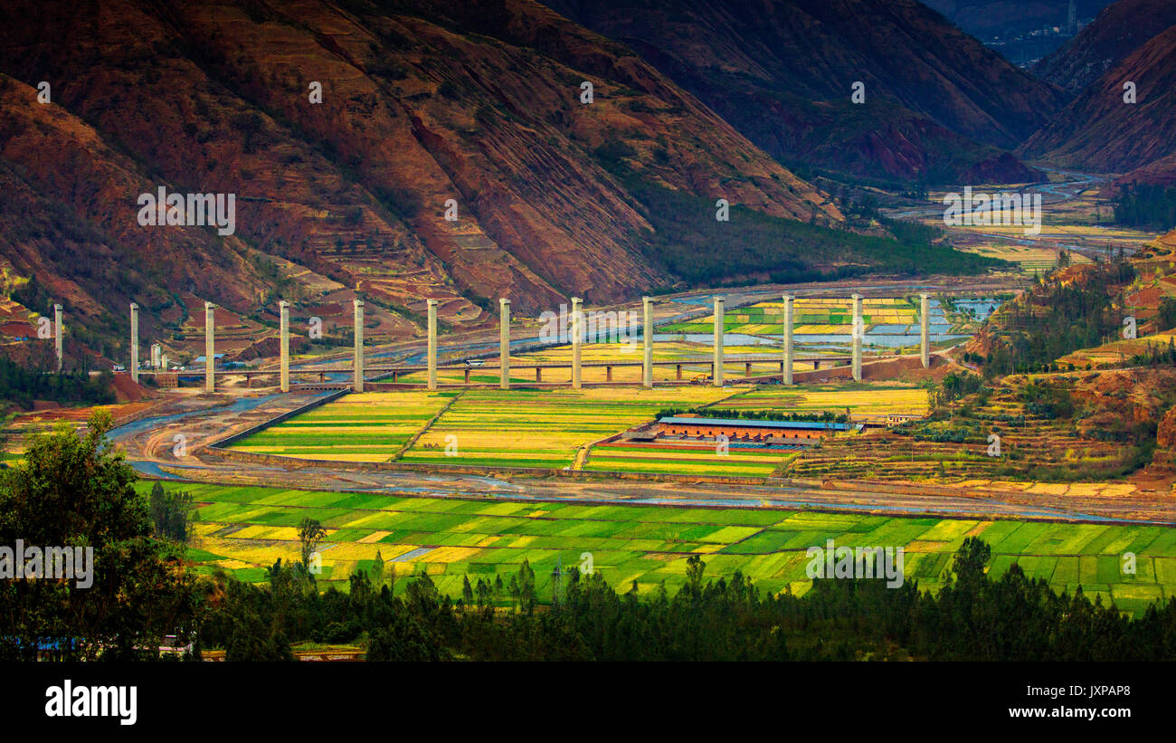 Red clay land of Dongchuan District,Yunnan Province,China Stock Photo ...