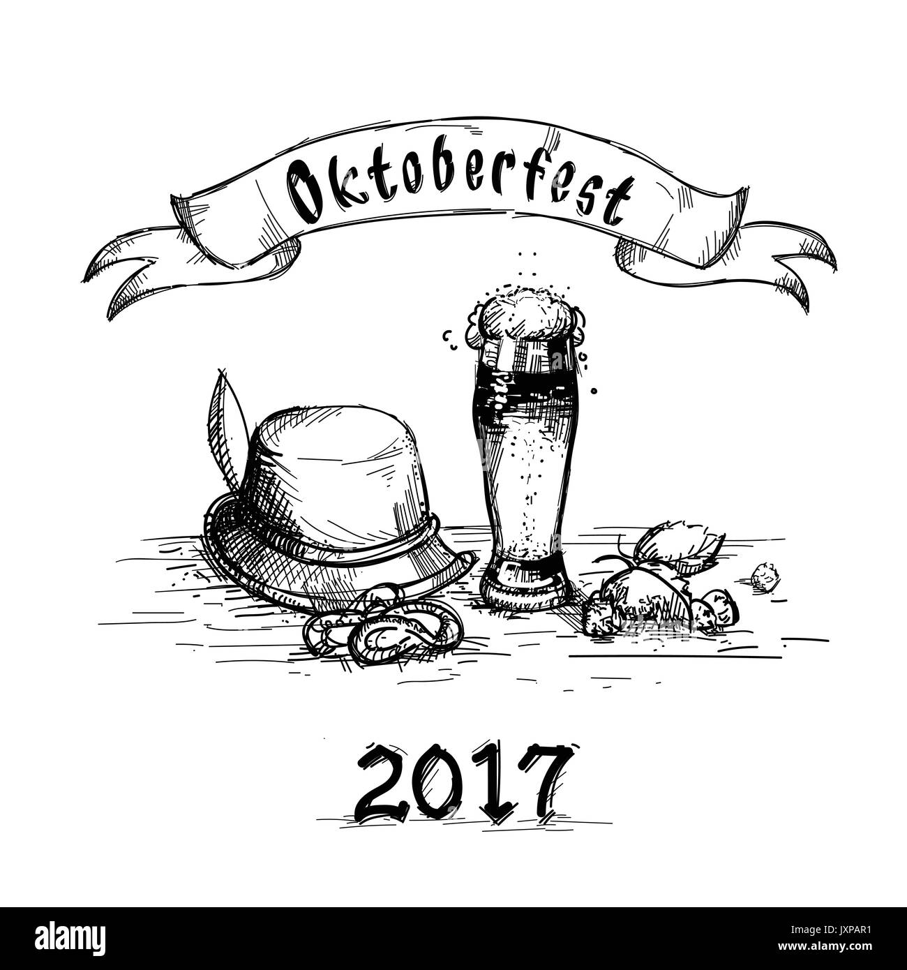 Oktoberfest beer glass festival Black and White Stock Photos & Images ...