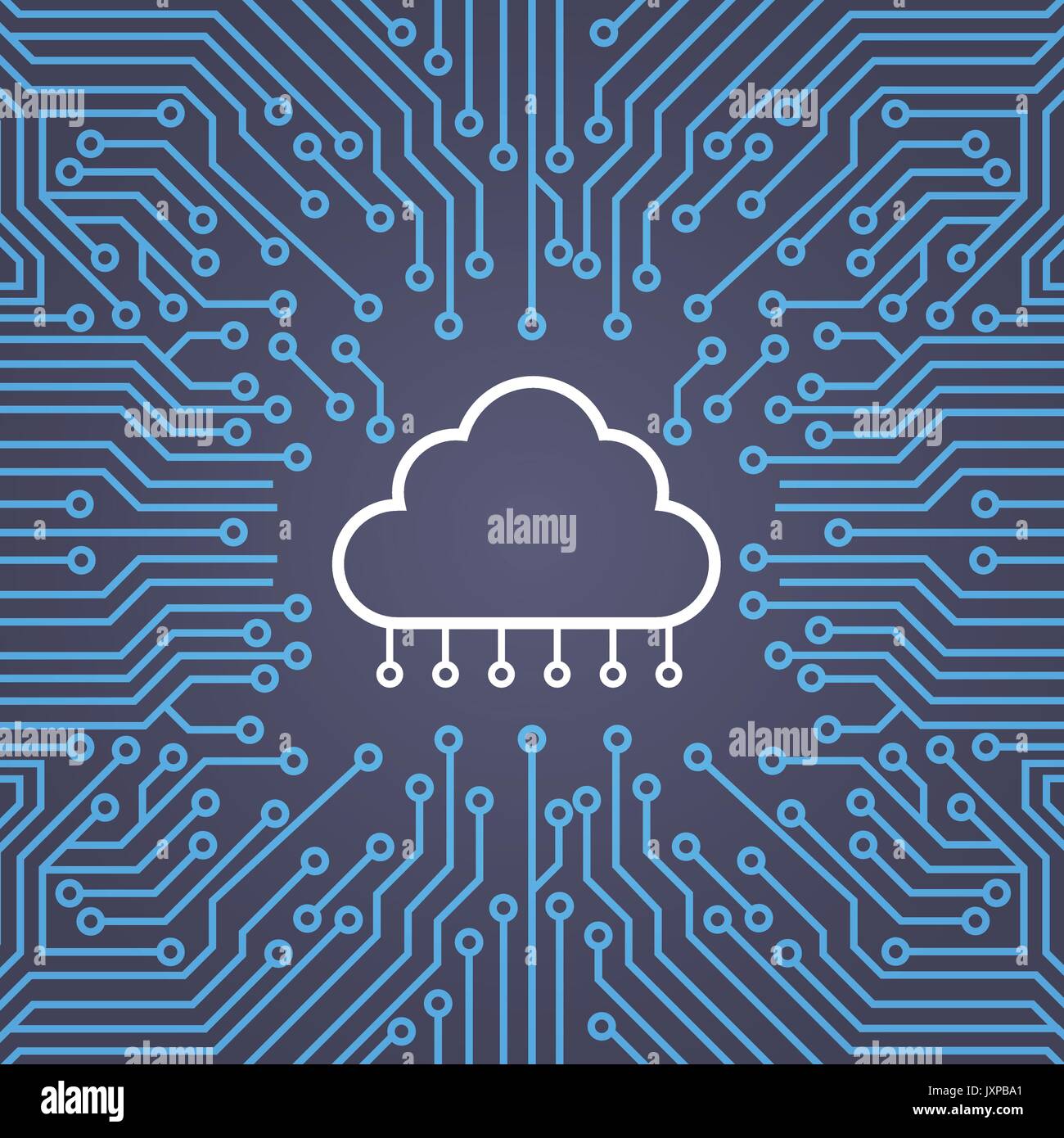 Cloud Database Over Computer Chip Moterboard Background Data Center ...