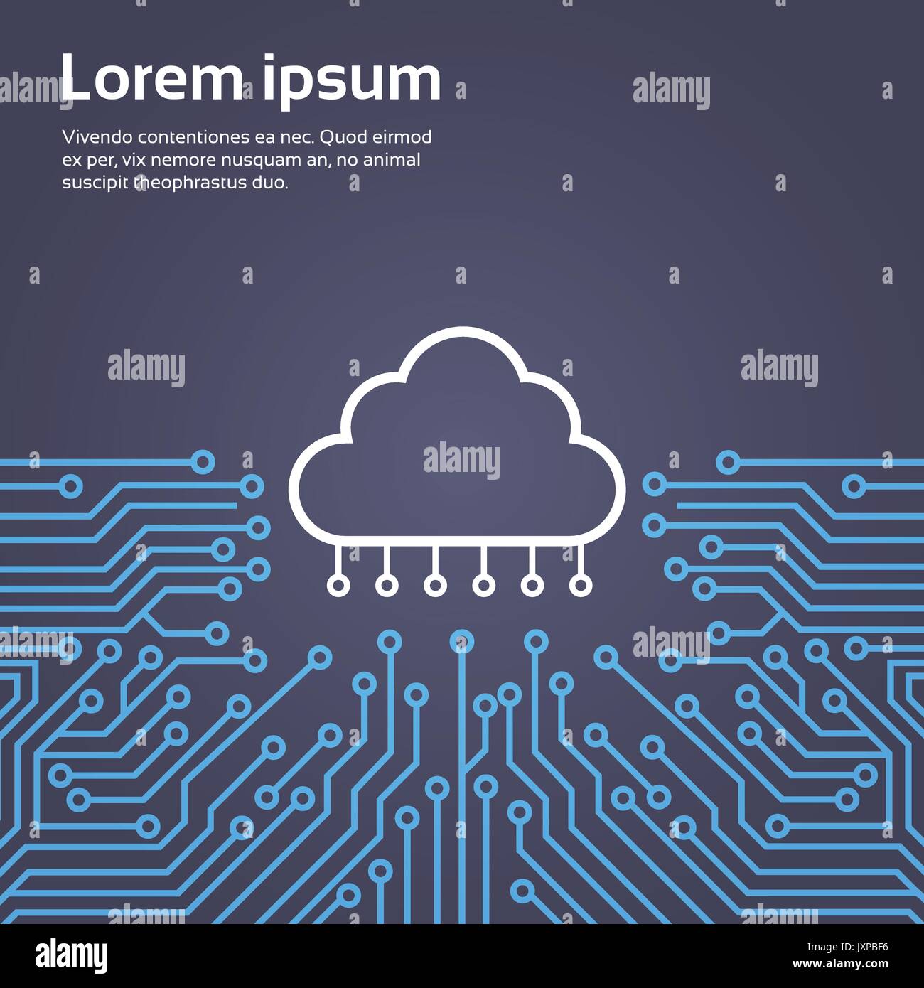 Cloud Database Over Computer Chip Moterboard Background Data Center ...