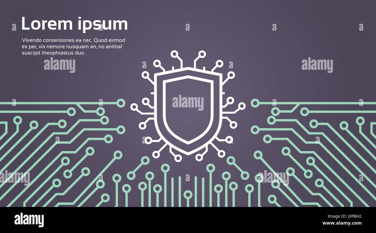 Shield Network Data Protection System Concept Banner Stock Vector Image ...