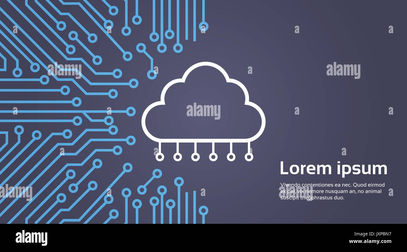 Cloud Database Over Computer Chip Moterboard Background Data Center ...