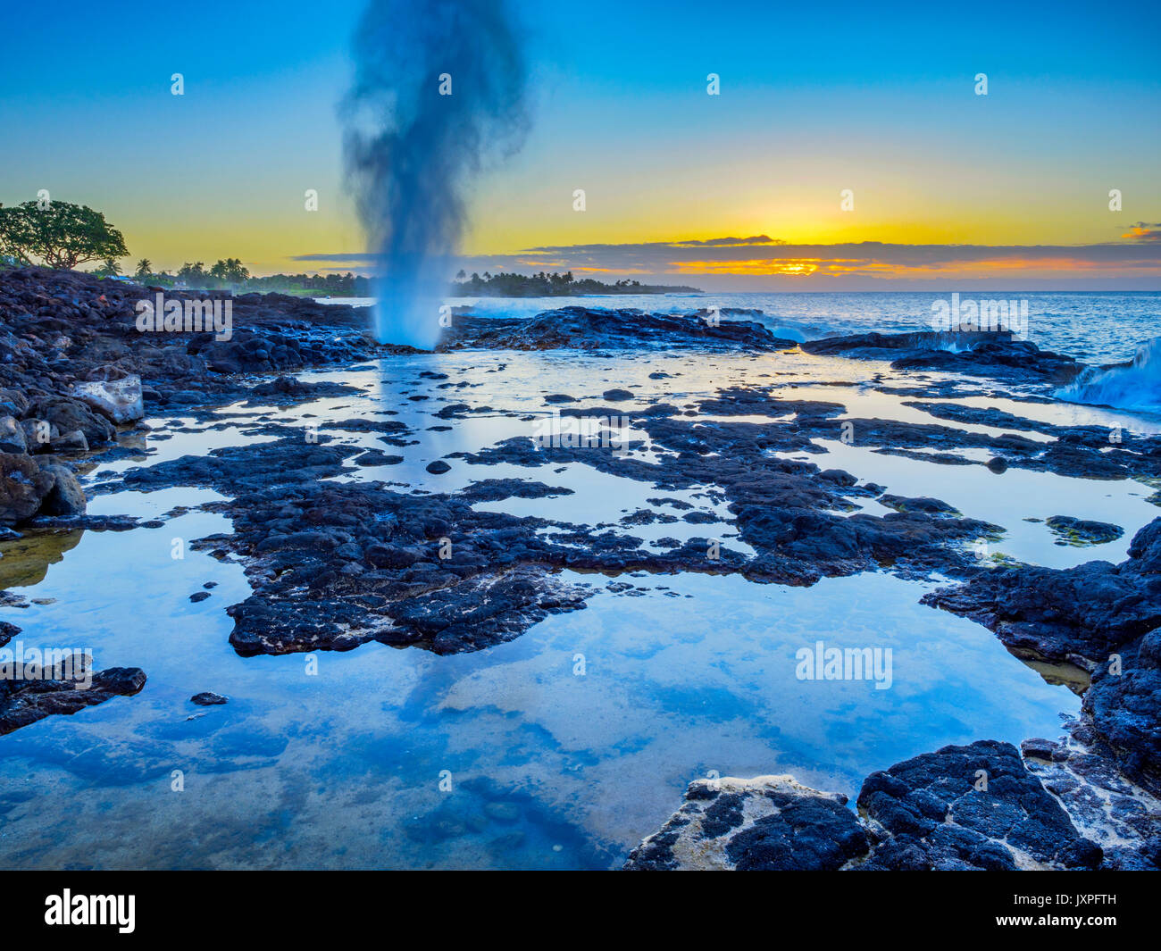 Spouting Horn blowhole on Kauai Hawaii Stock Photo - Alamy