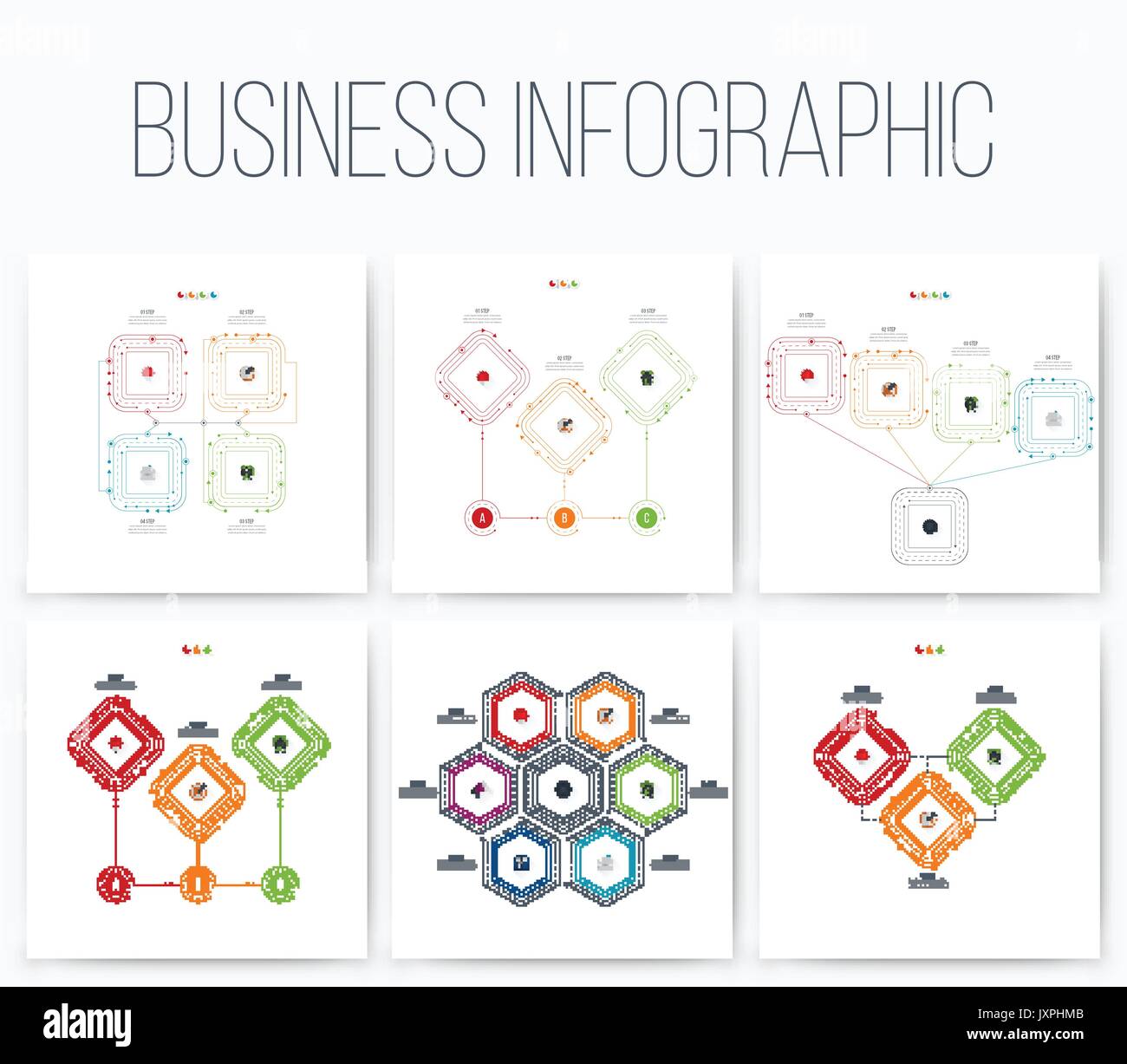 Set with infographics. Data and information visualization. Template ...