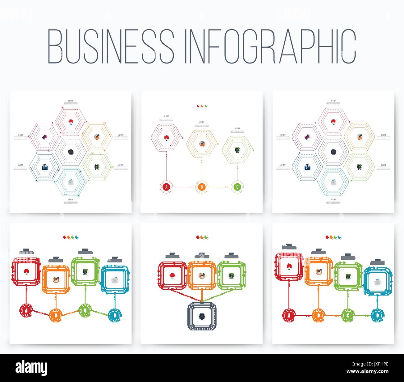 Set with infographics. Data and information visualization. Template ...