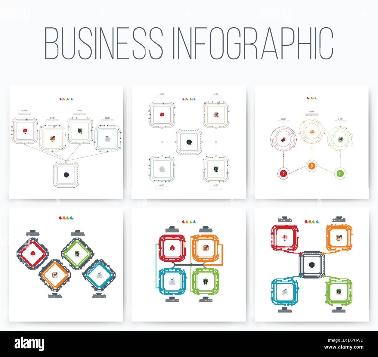 Set with infographics. Data and information visualization. Template ...