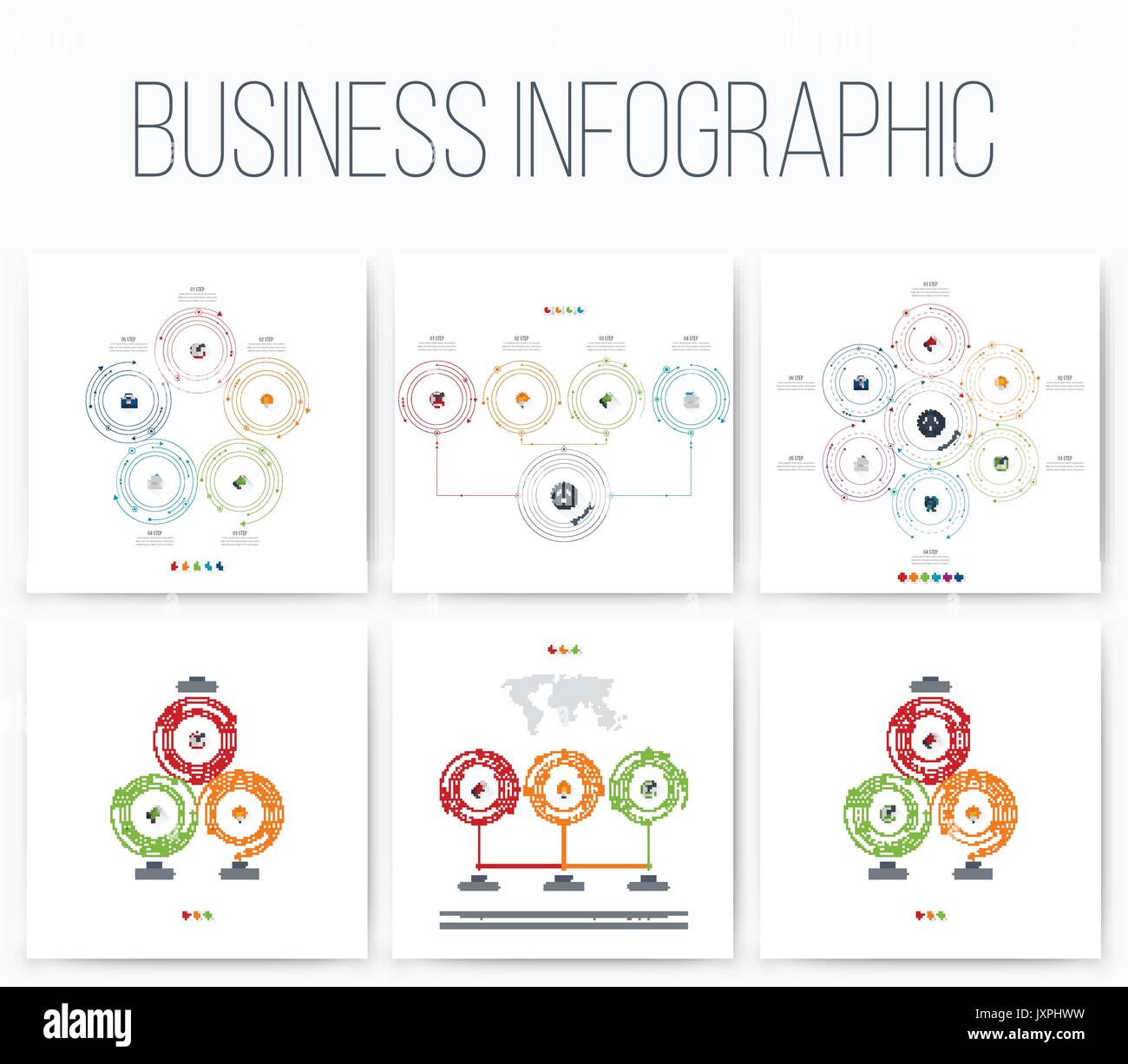 Set with infographics. Data and information visualization. Template ...