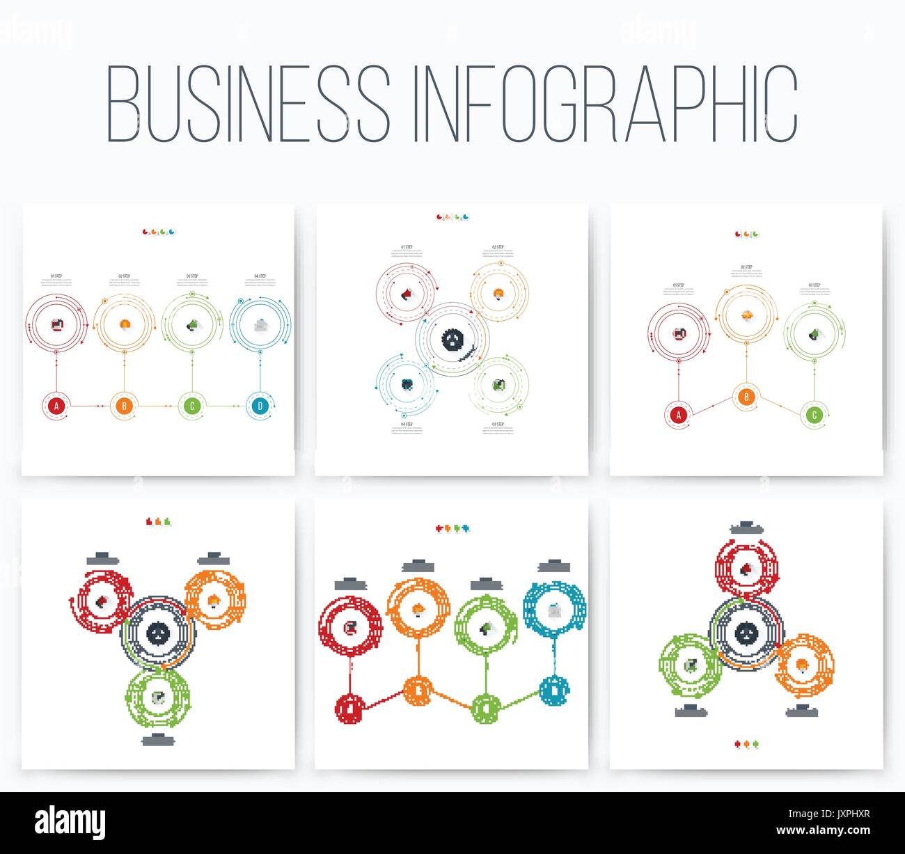 Set with infographics. Data and information visualization. Template ...