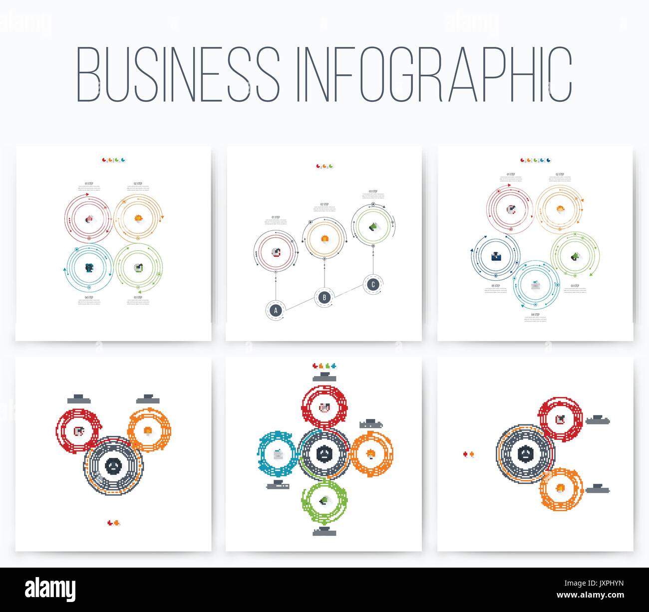 Set with infographics. Data and information visualization. Template ...