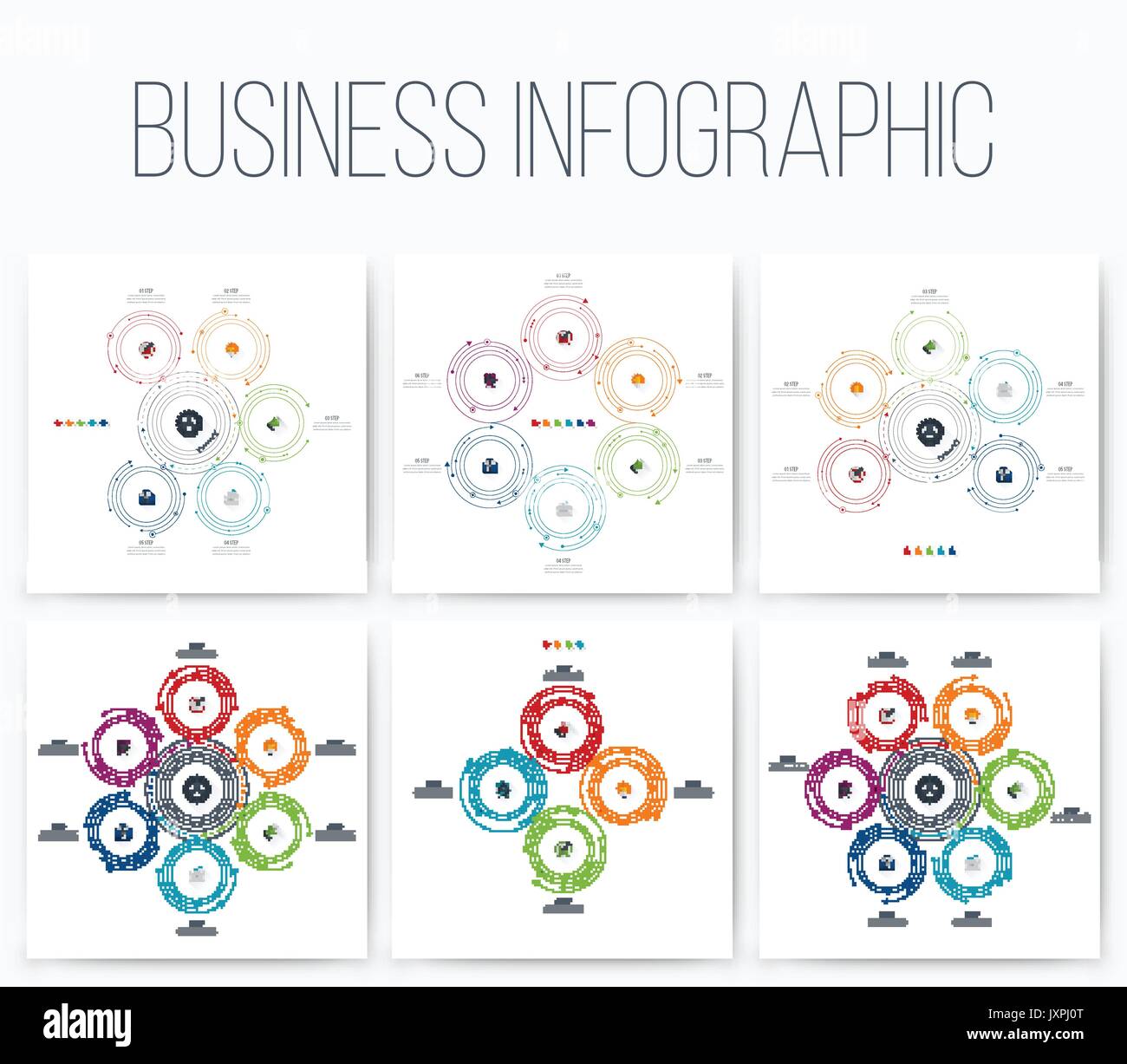 Set with infographics. Data and information visualization. Template ...
