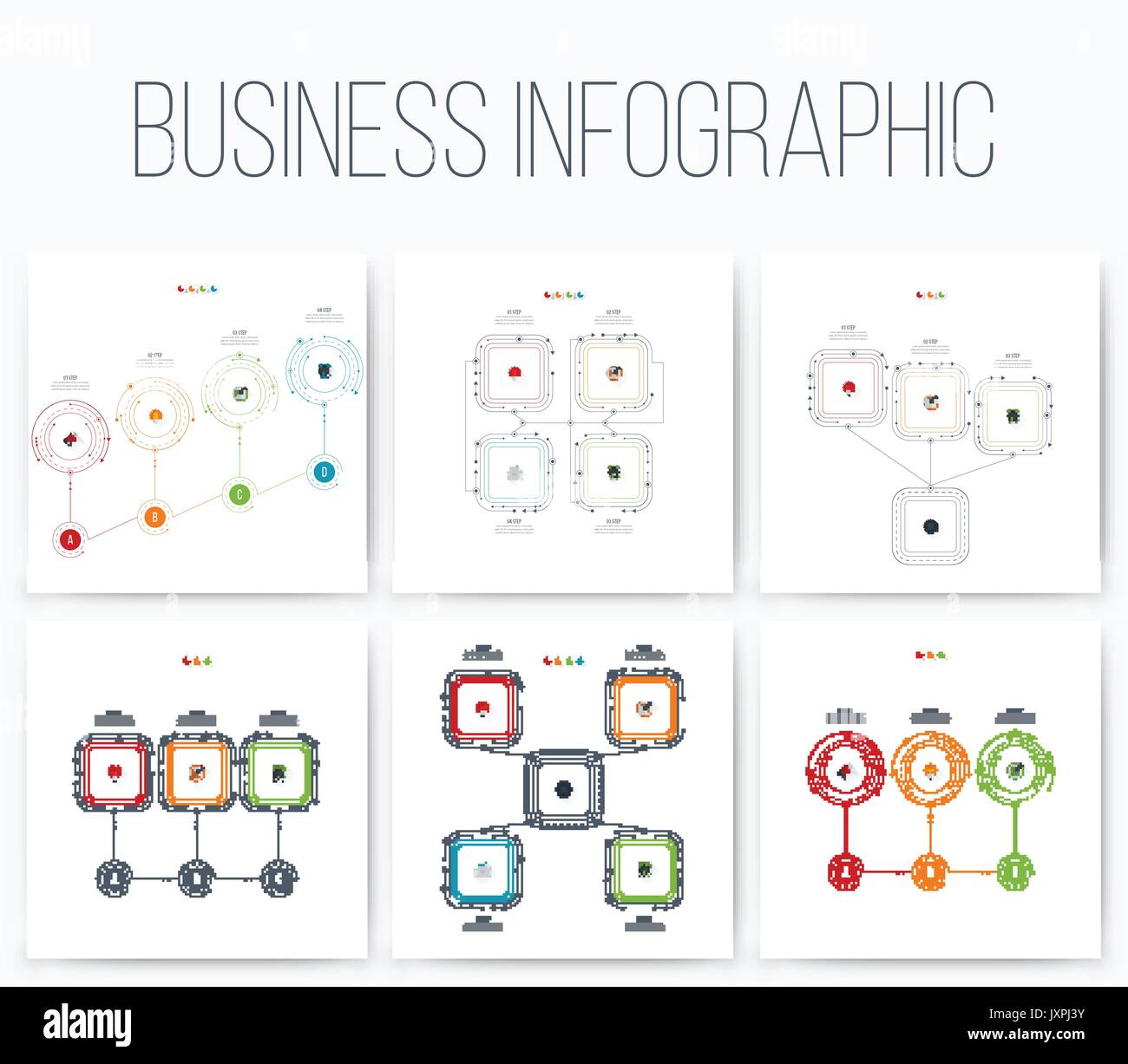 Set with infographics. Data and information visualization. Template. Stock vector Stock Vector ...