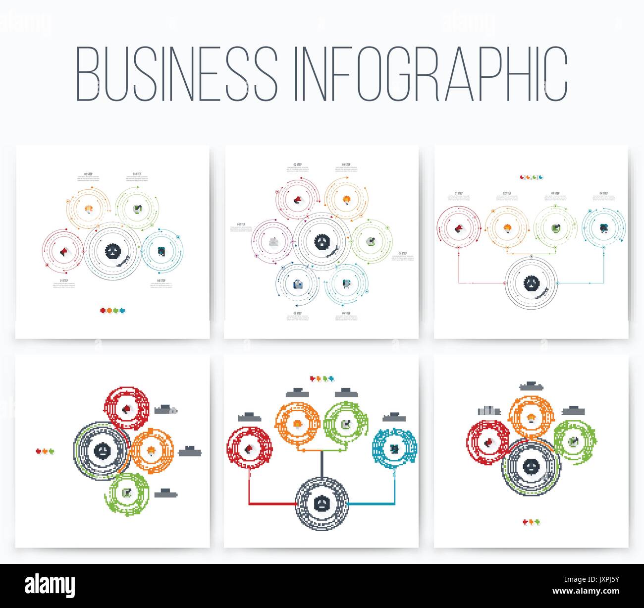 Set with infographics. Data and information visualization. Template ...