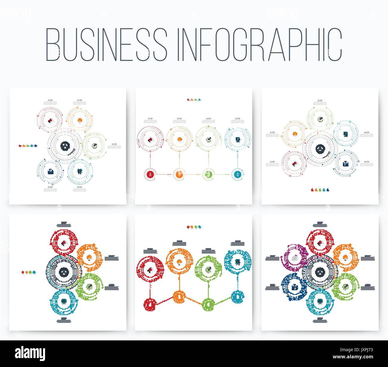 Set with infographics. Data and information visualization. Template ...