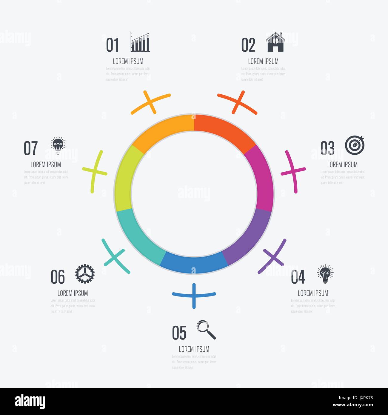 Infographics template 7 options with circle Stock Vector Image & Art ...
