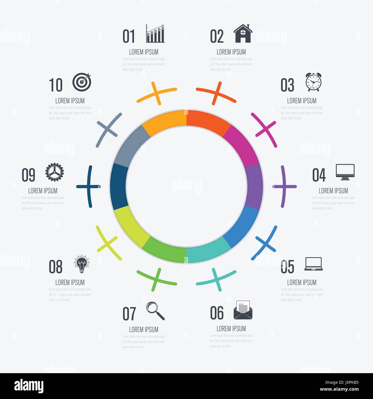 Infographics template 10 options with circle Stock Vector Image & Art ...