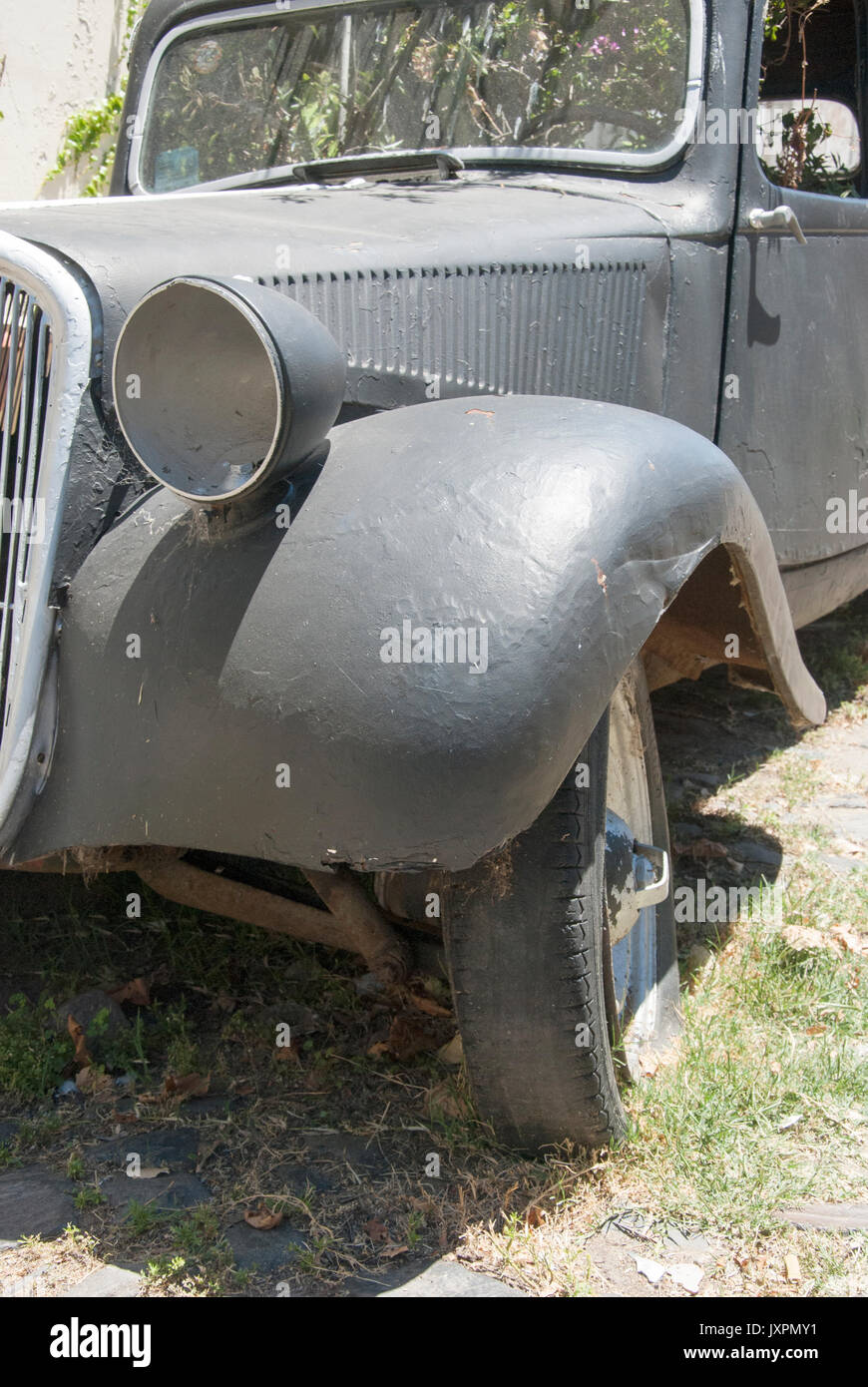 Classic Vintage Car In The Streets Of Colonial Del Sacramento Stock ...