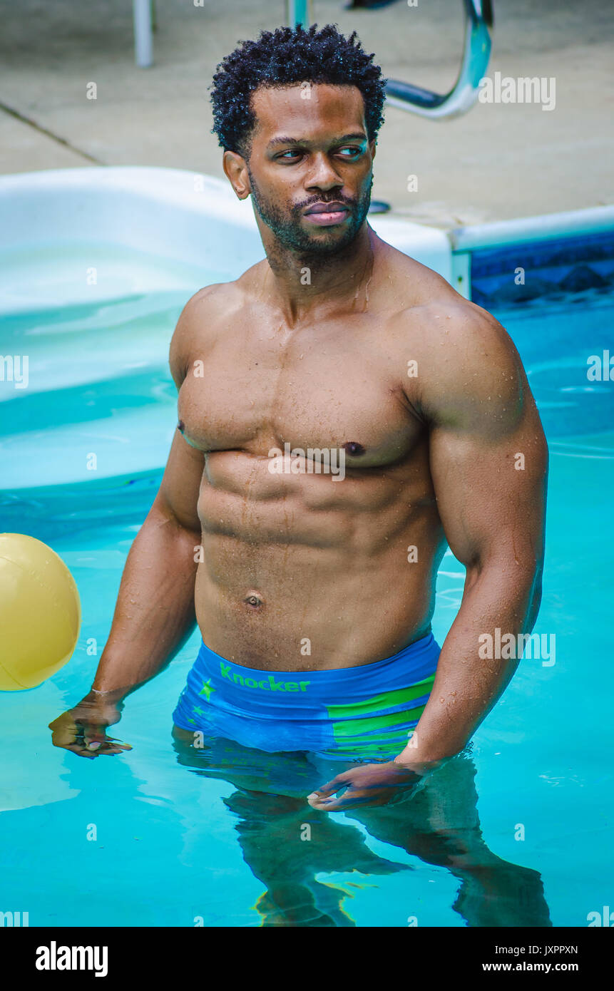 Male Model in Pool Stock Photo - Alamy