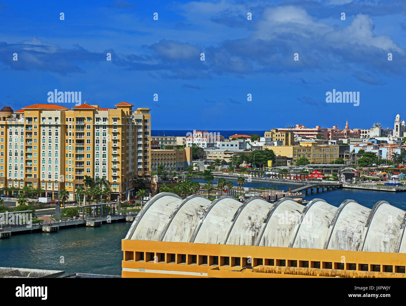 A view of the harbour at San Juan in Puerto Rico Stock Photo - Alamy