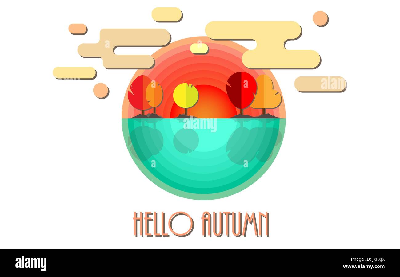 Autumn forest background city sunset Stock Vector Images - Alamy