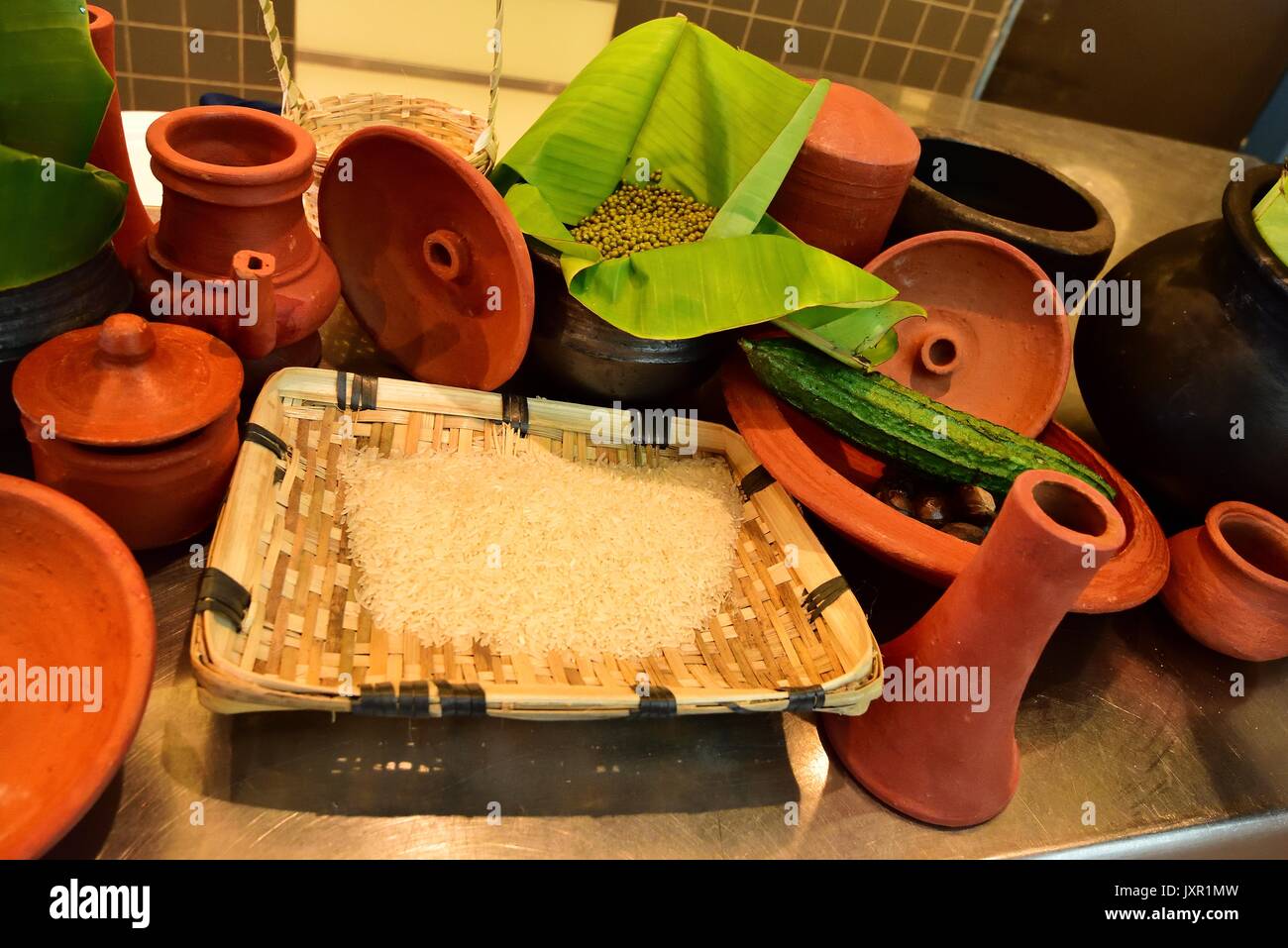 Display of herbs and spices Stock Photo - Alamy