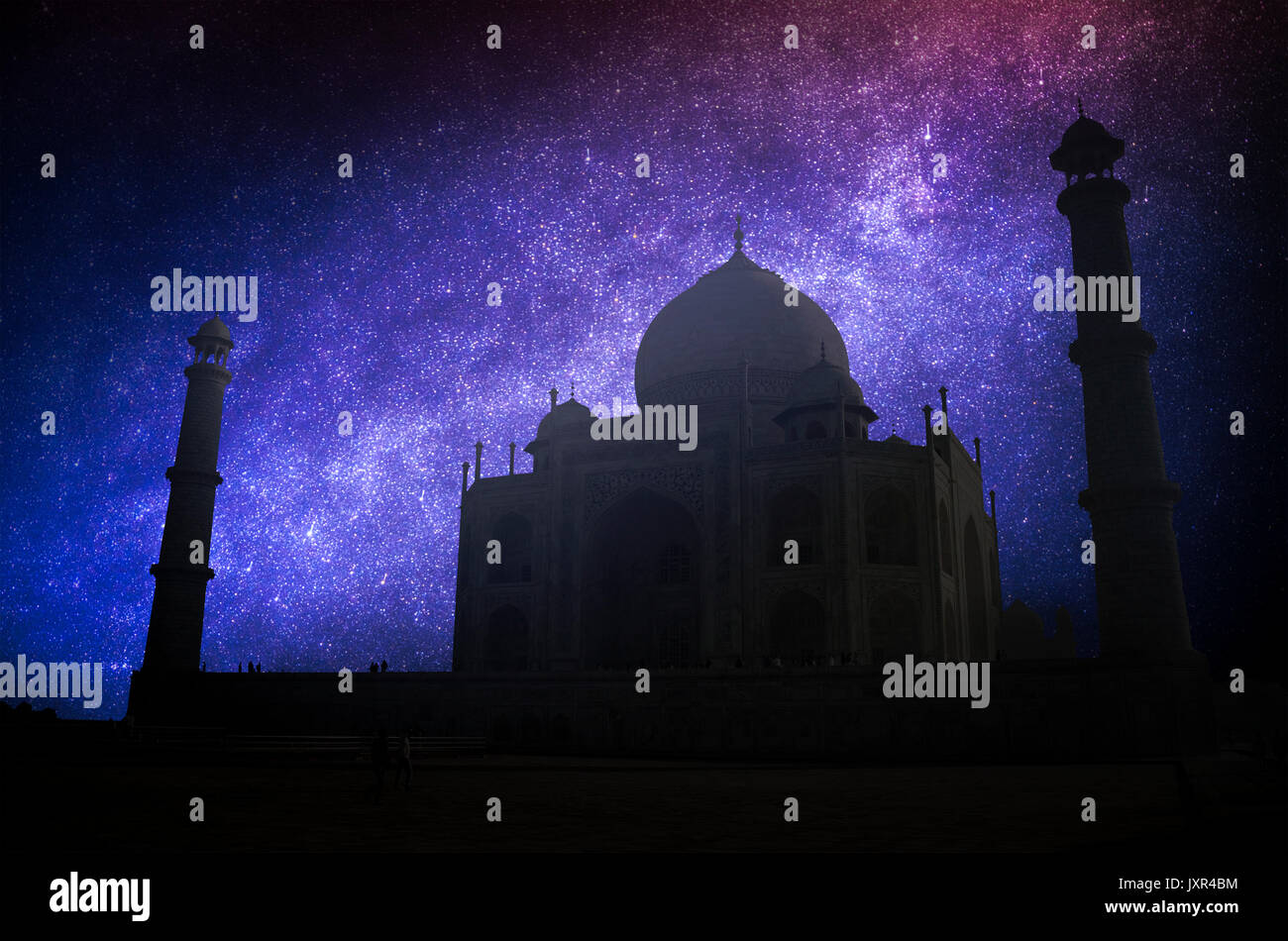 Astrophotography, night starry sky. The Taj Mahal Stock Photo - Alamy