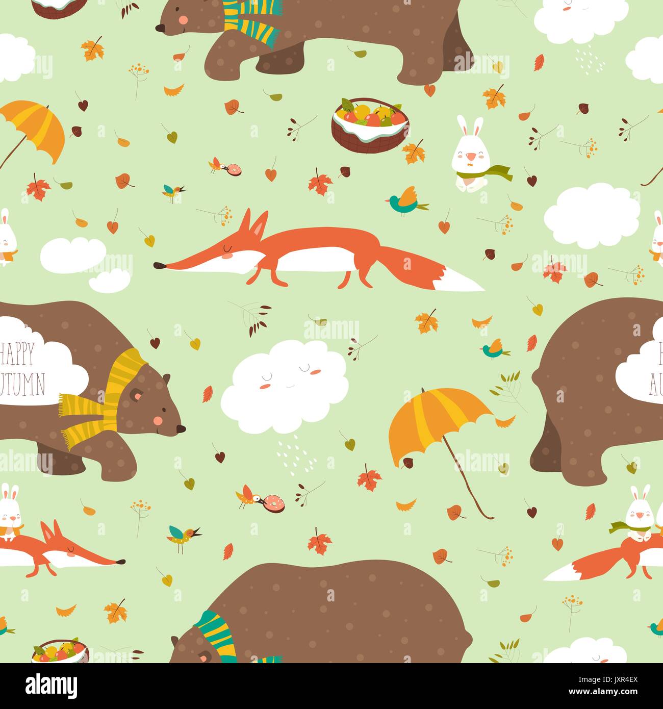 Cute cartoon woodland animals Stock Vector Images - Alamy